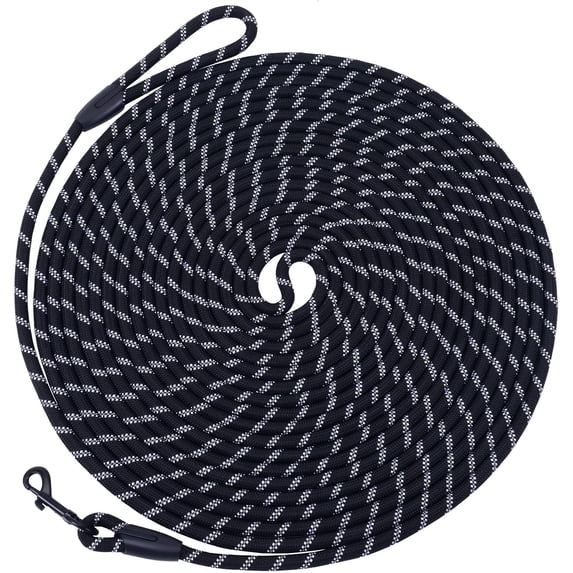 50Ft Reflective Dog Training Leash with Swivel Hook - Durable Nylon ...