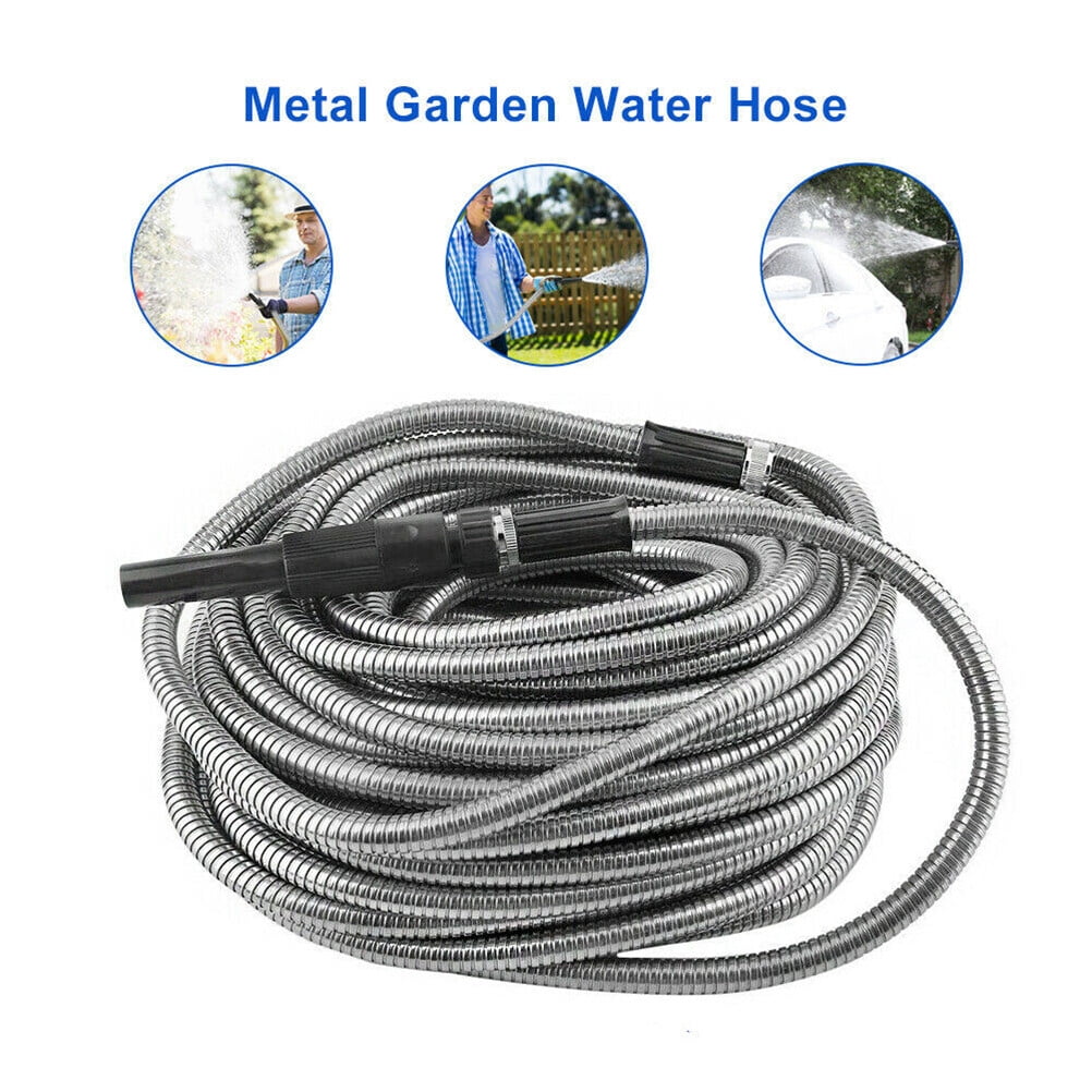 50ft Stainless Steel Metal Garden Hose Stainless Steel Water Hose With