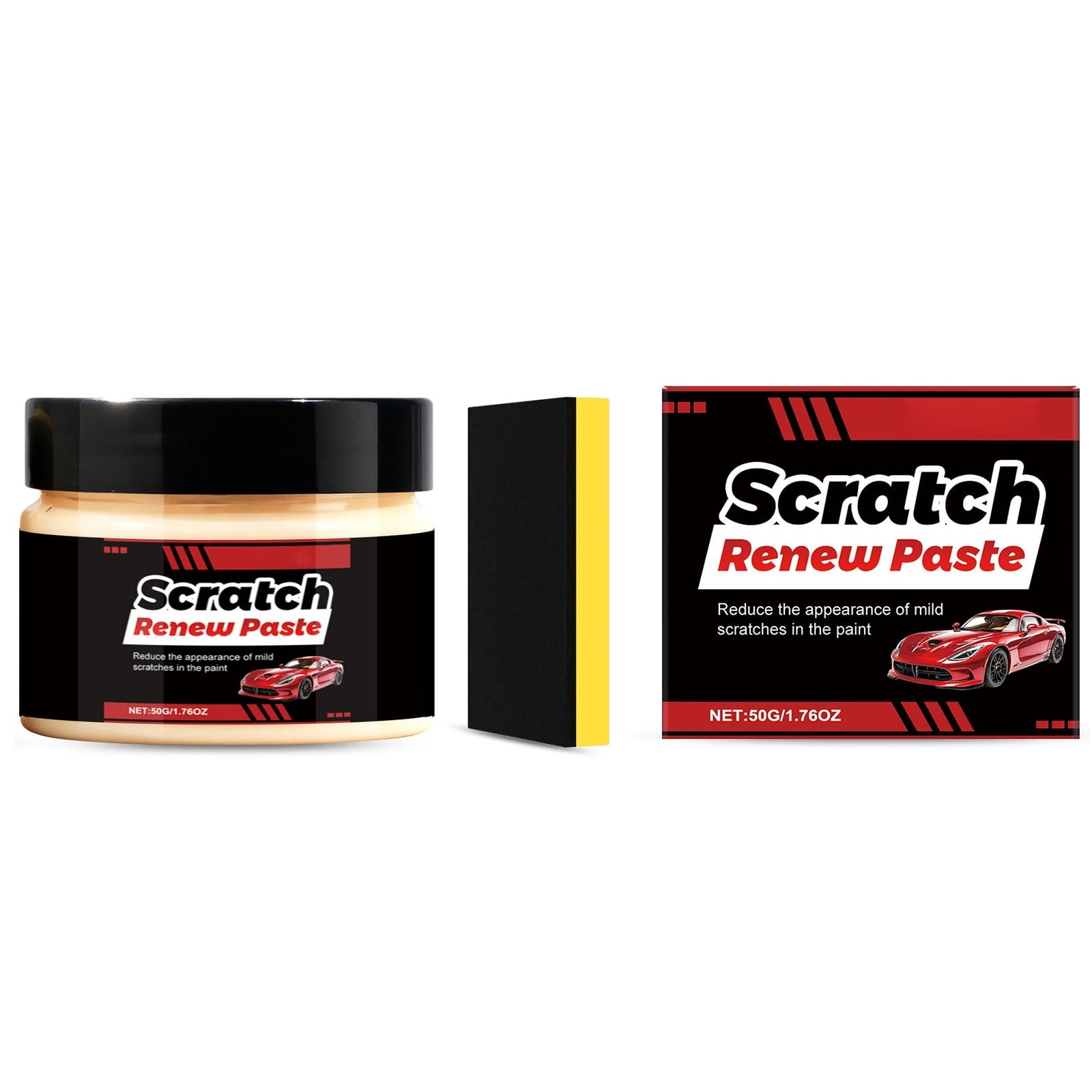 50G/1.76Oz Car Scratch Remover Repair Agent with Sponge Car Paint Auto ...