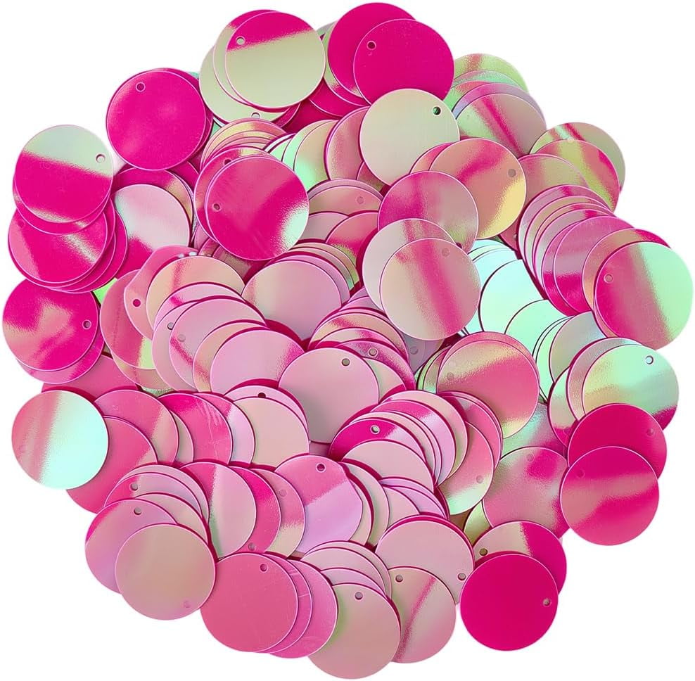 50G Purple Round Flat Iridescent Sequins Loose Bulk 20Mm Large Plastic ...