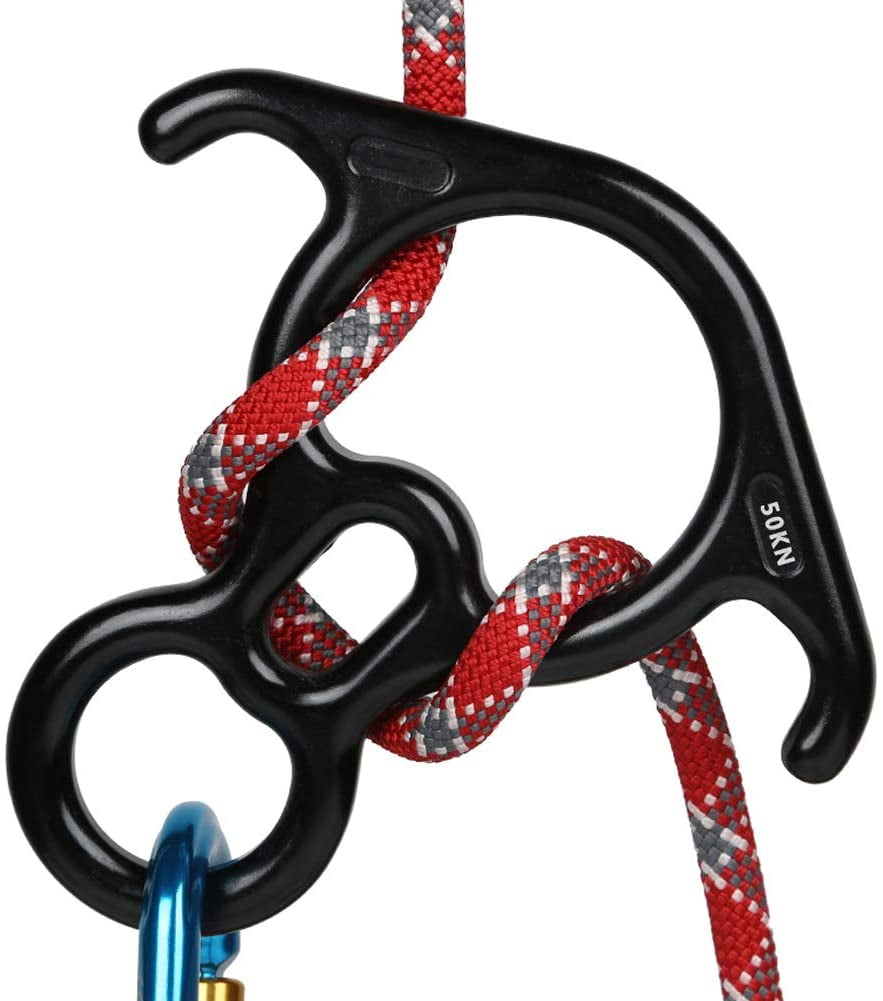 50KN Rescue Figure, 8 Descender Large Bent-Ear Belaying and Rappelling ...