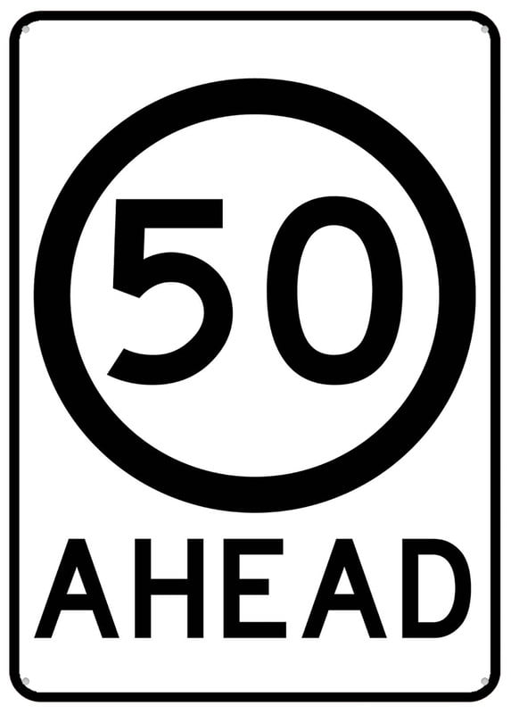 50Km Ahead Multi Message Traffic Sign 8X12 Inch Rust Free Aluminum Easy ...