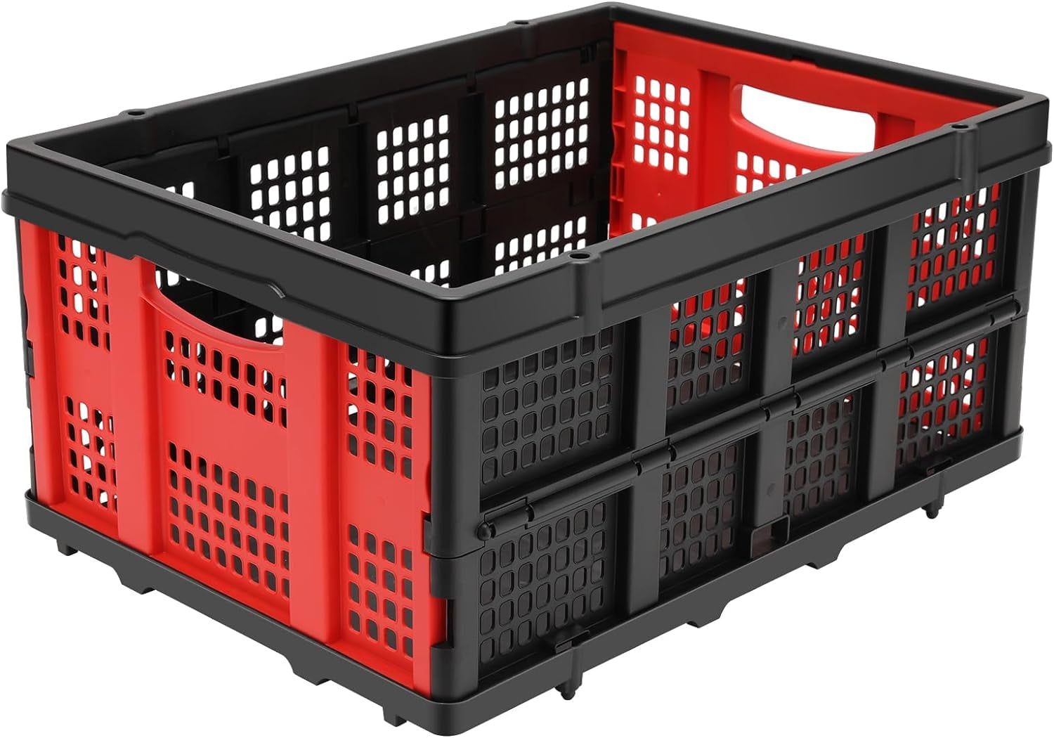 50L Collapsible Utility Crate, Hand Trucks Foldable Storage Bin ...