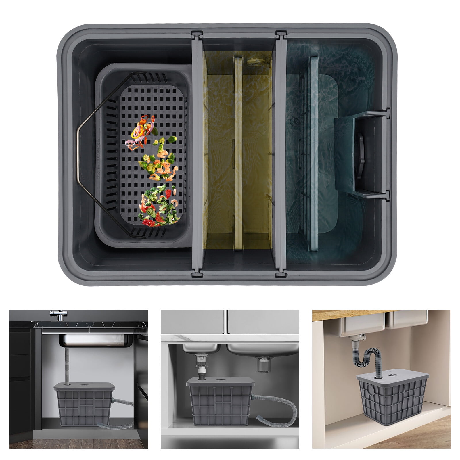 50L Commercial Grease Trap Interceptor Restaurant Kitchen Under Sink ...