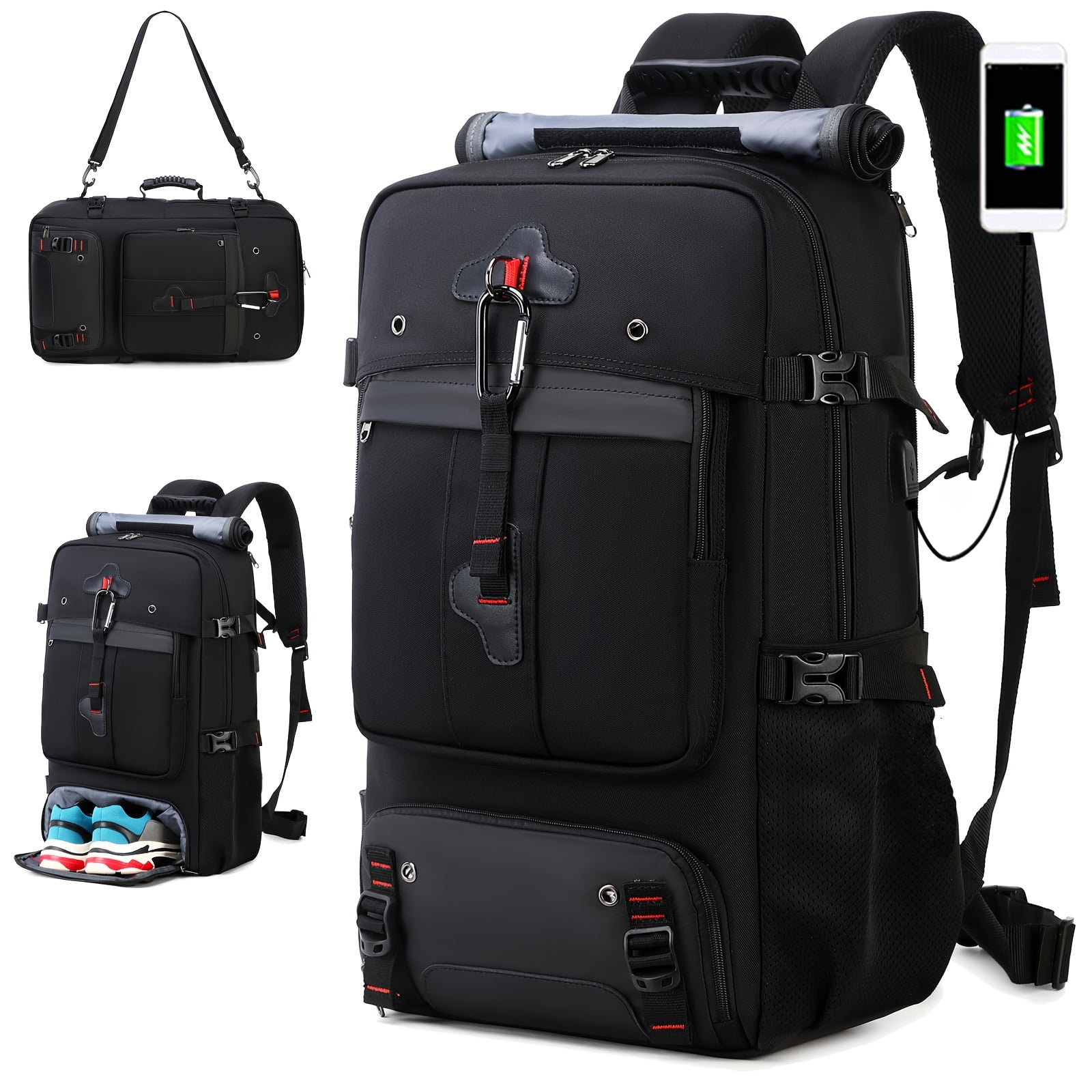 50L Extra-Large Hiking Travel Backpack - Spacious Outdoor Camping ...