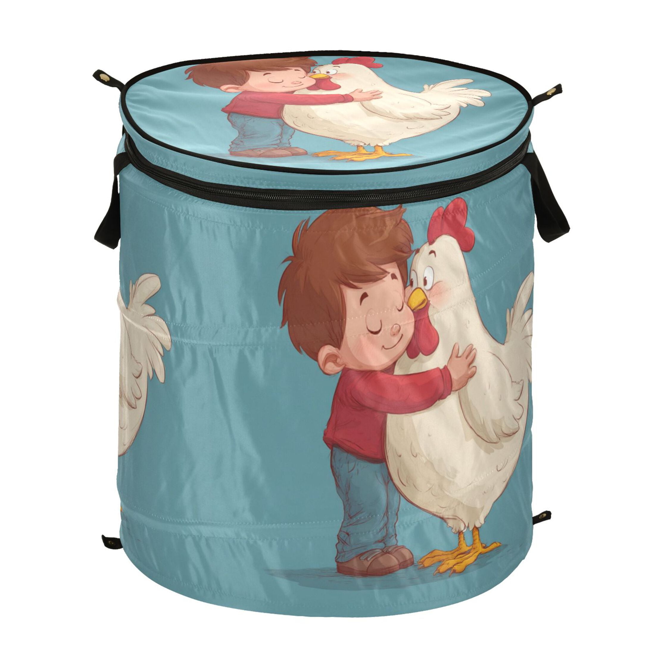 50L Extra Large Popup Hamper Collapsible Laundry Basket With Zippered ...