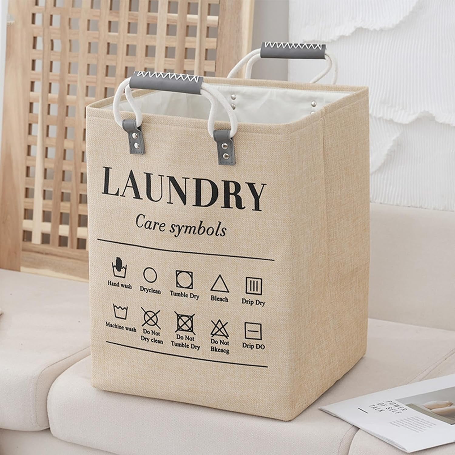 50L Foldable Laundry Hamper, Small Collapsible Laundry Basket with ...