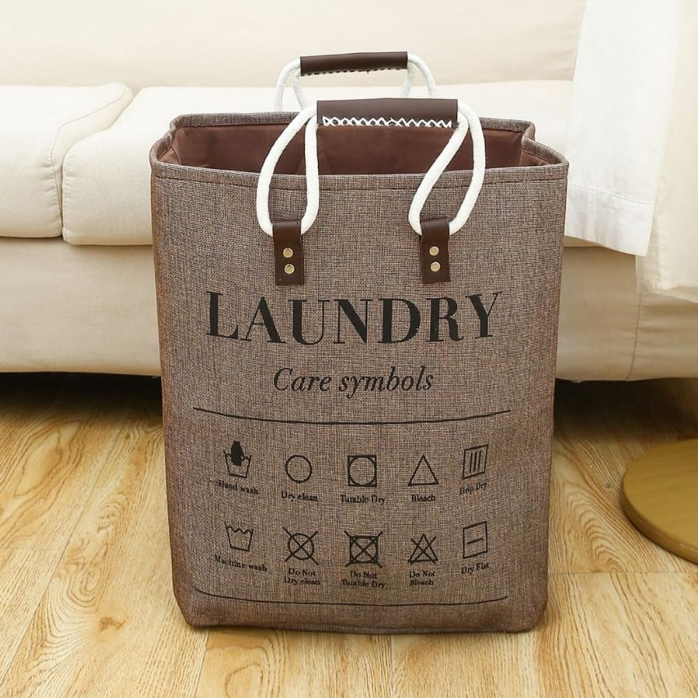 50L Foldable Laundry Hamper, Small Collapsible Laundry Basket with ...