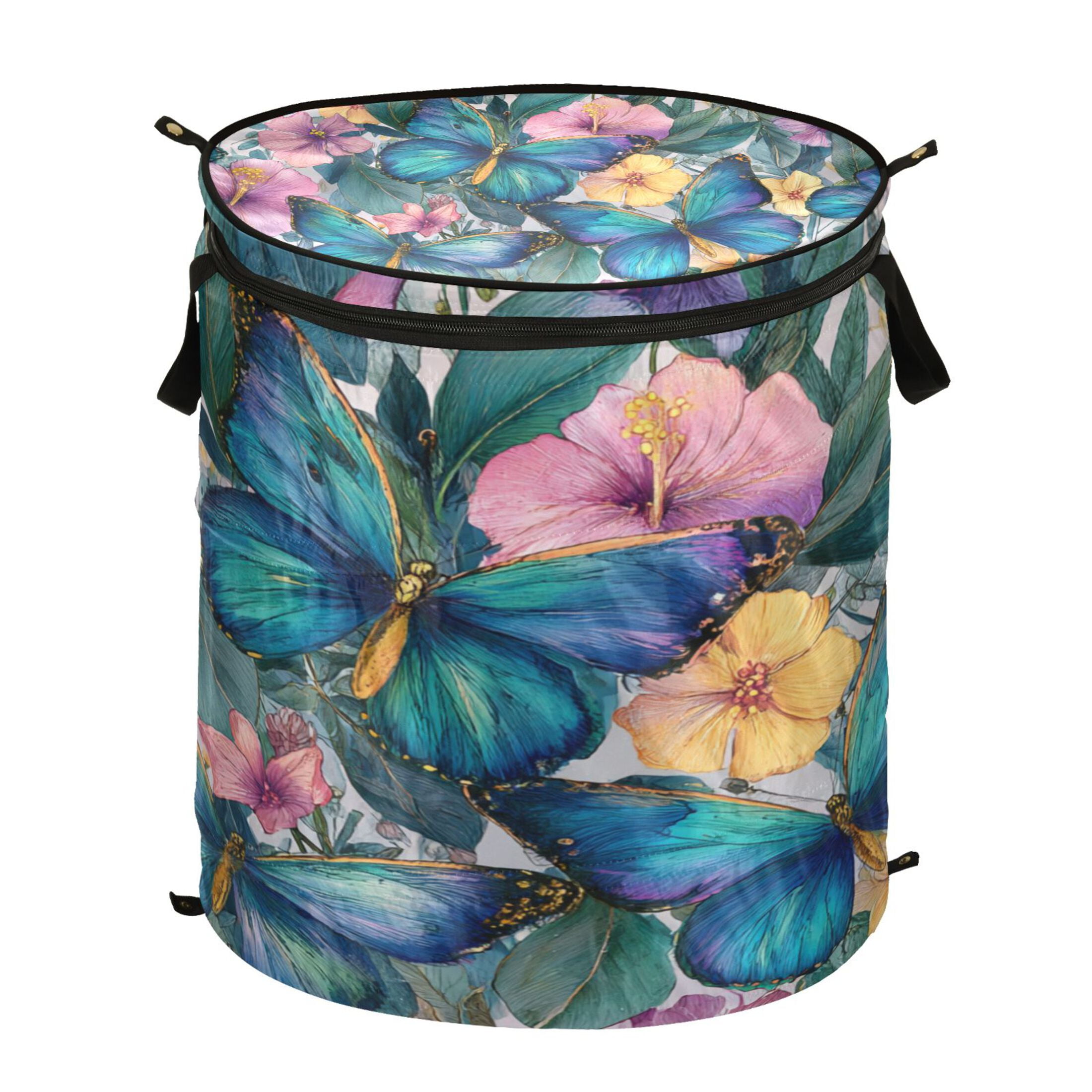 50L Large Capacity Foldable Elastic Storage Basket Laundry Basket A ...