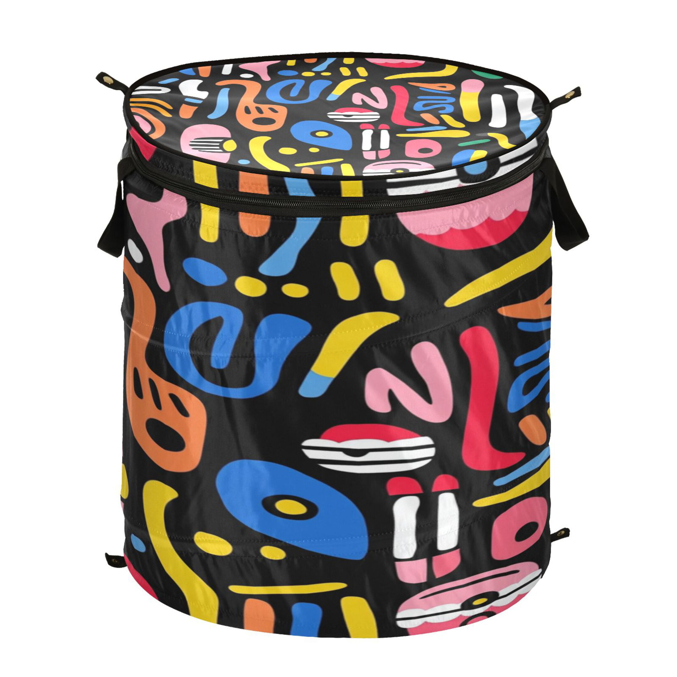 50L Large Capacity Foldable Elastic Storage Basket Laundry Basket ...