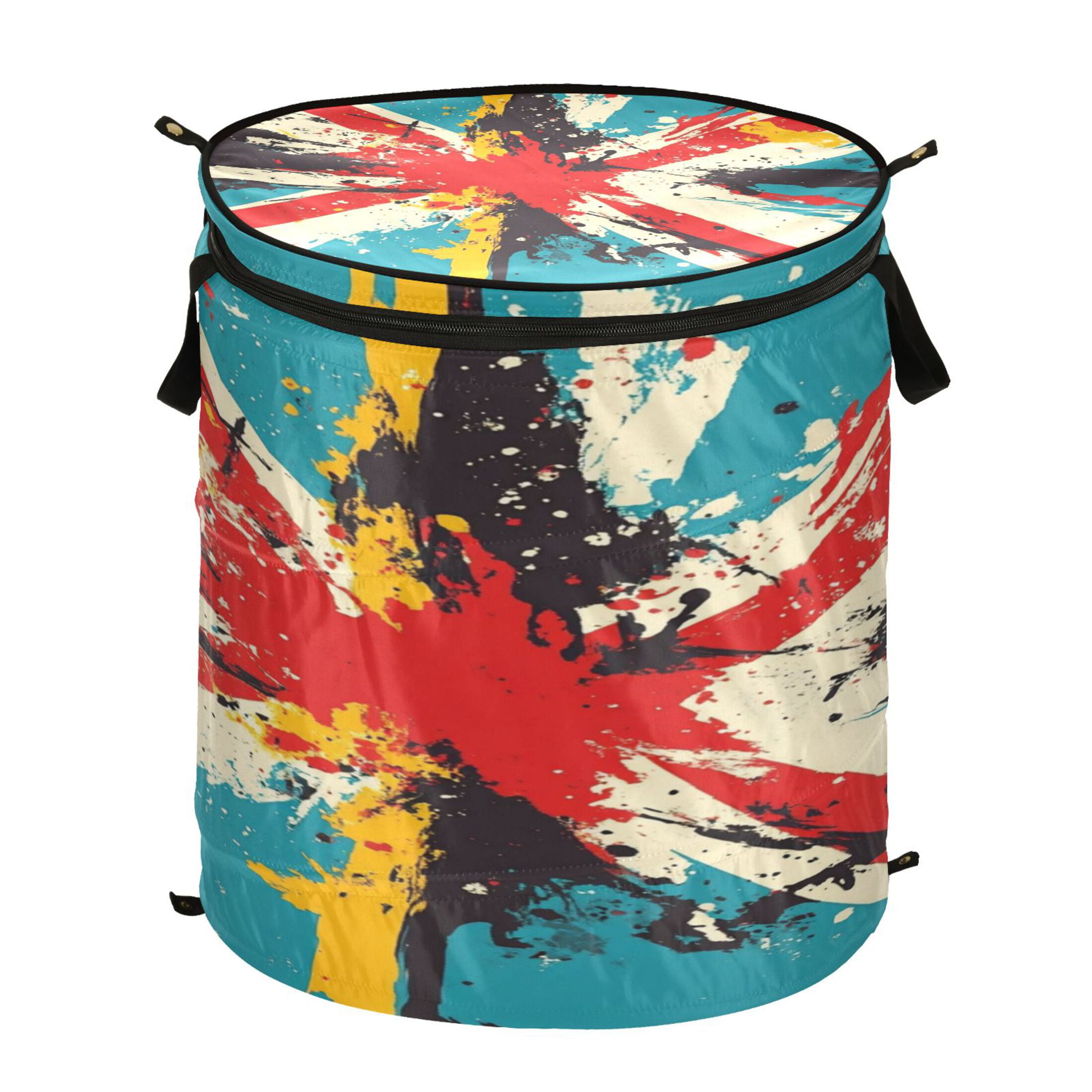 50L Large Capacity Foldable Elastic Storage Basket Laundry Basket Blue ...