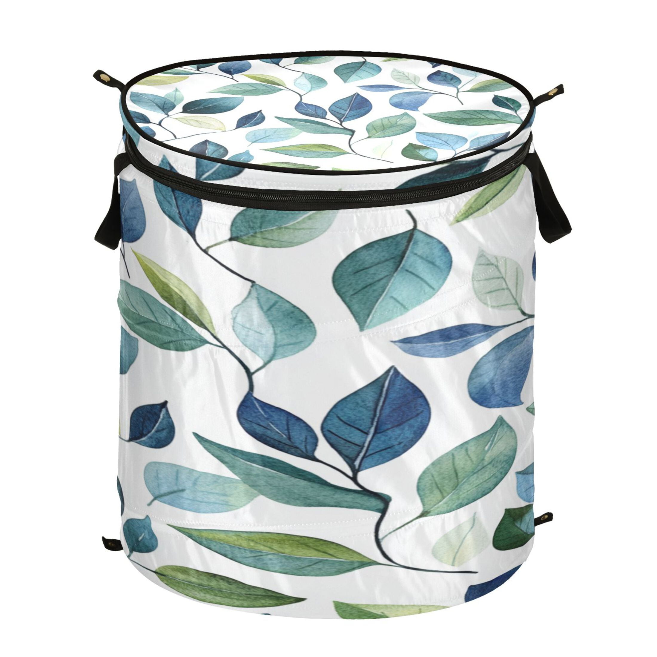 50L Large Capacity Foldable Elastic Storage Basket Laundry Basket Blue ...