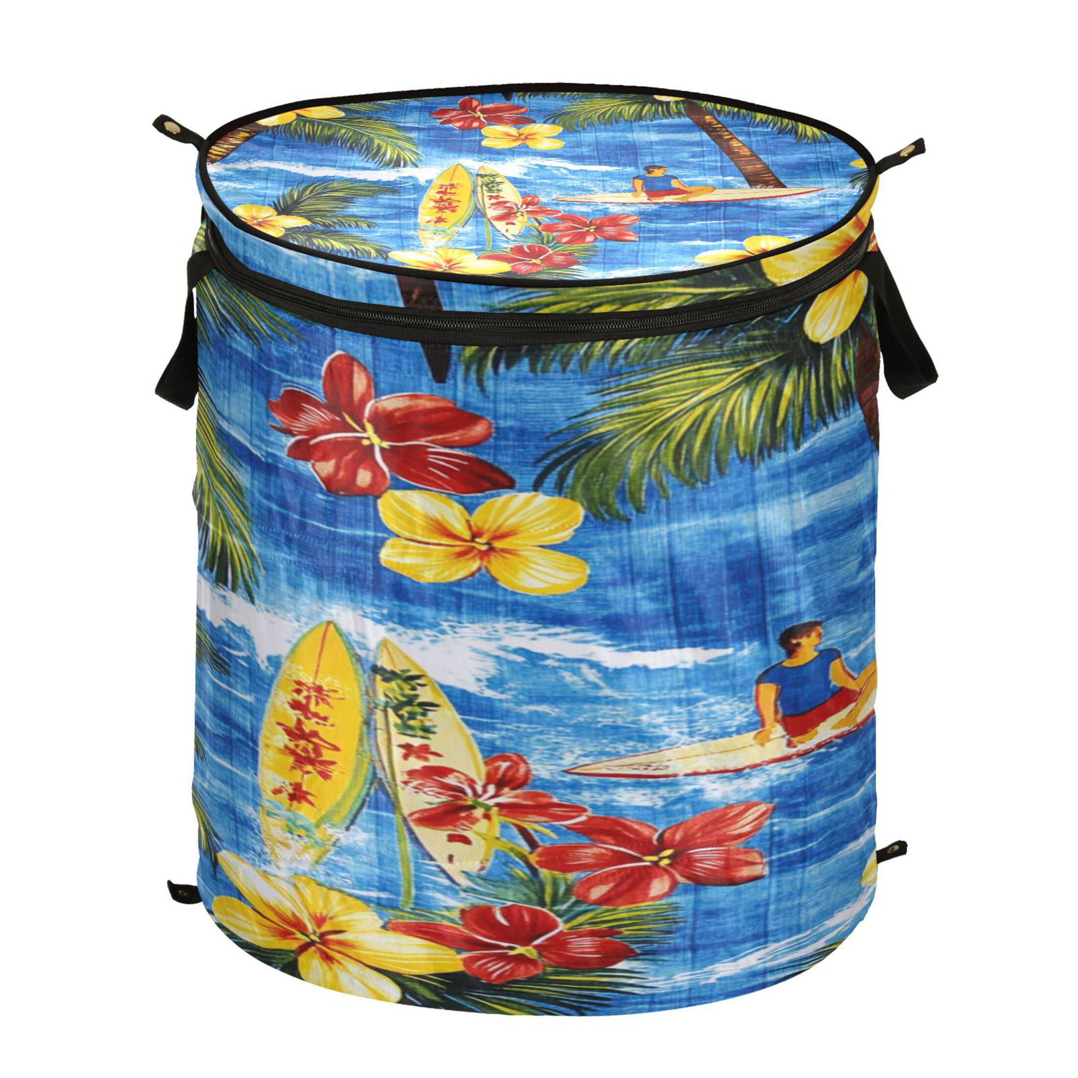 50L Large Capacity Foldable Elastic Storage Basket Laundry Basket ...