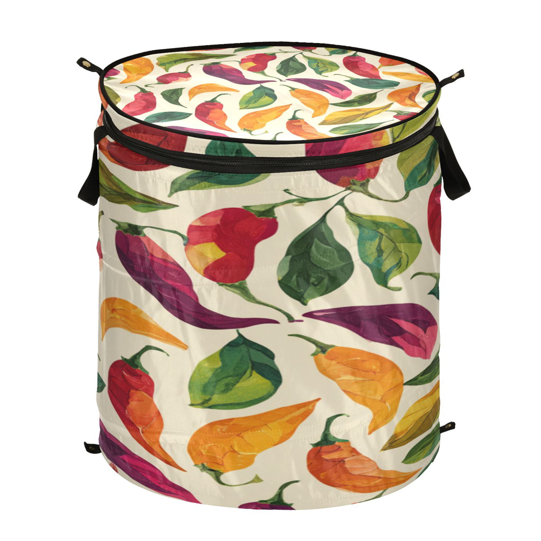 50L Large Capacity Foldable Elastic Storage Basket Laundry Basket Chili ...