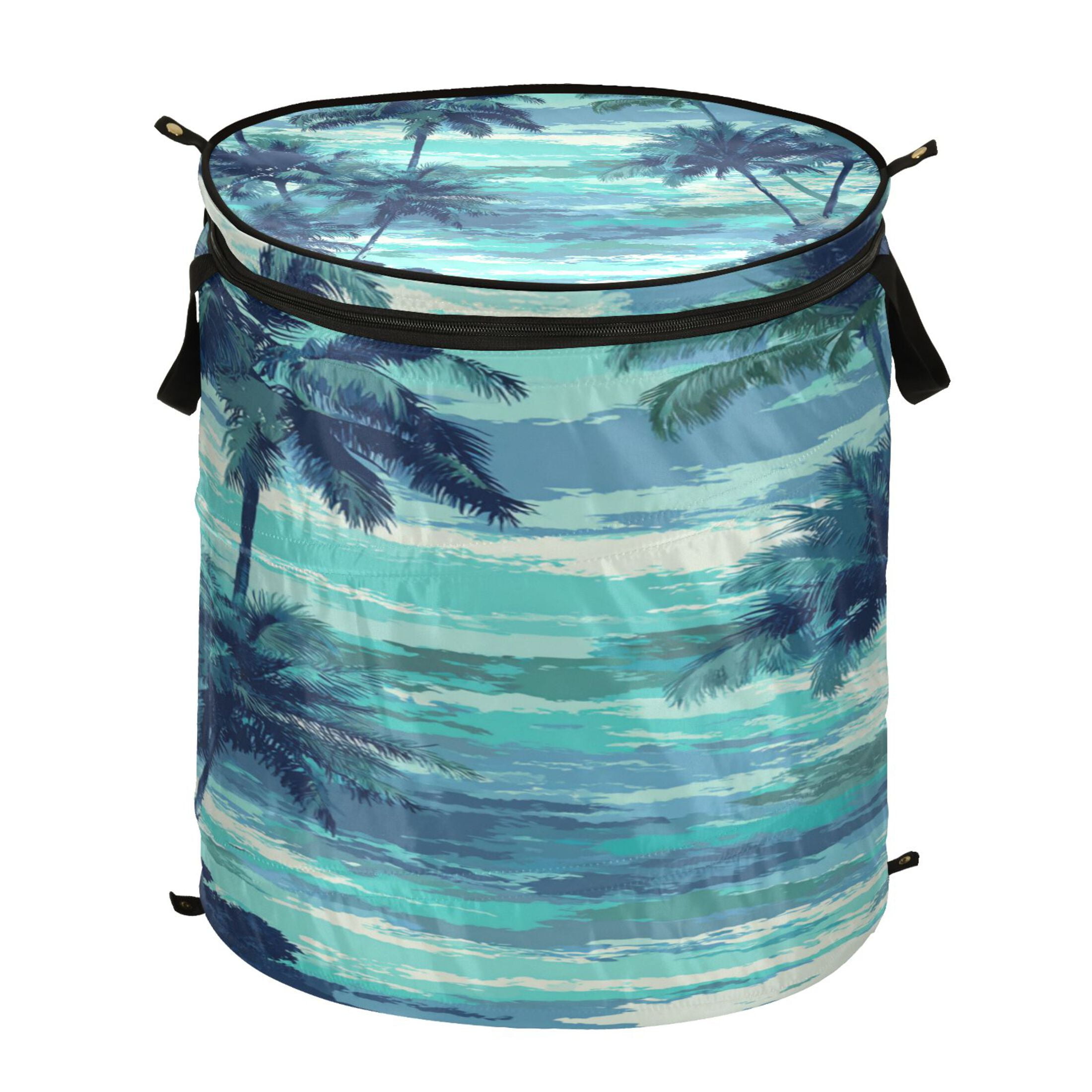 50L Large Capacity Foldable Elastic Storage Basket Laundry Basket ...