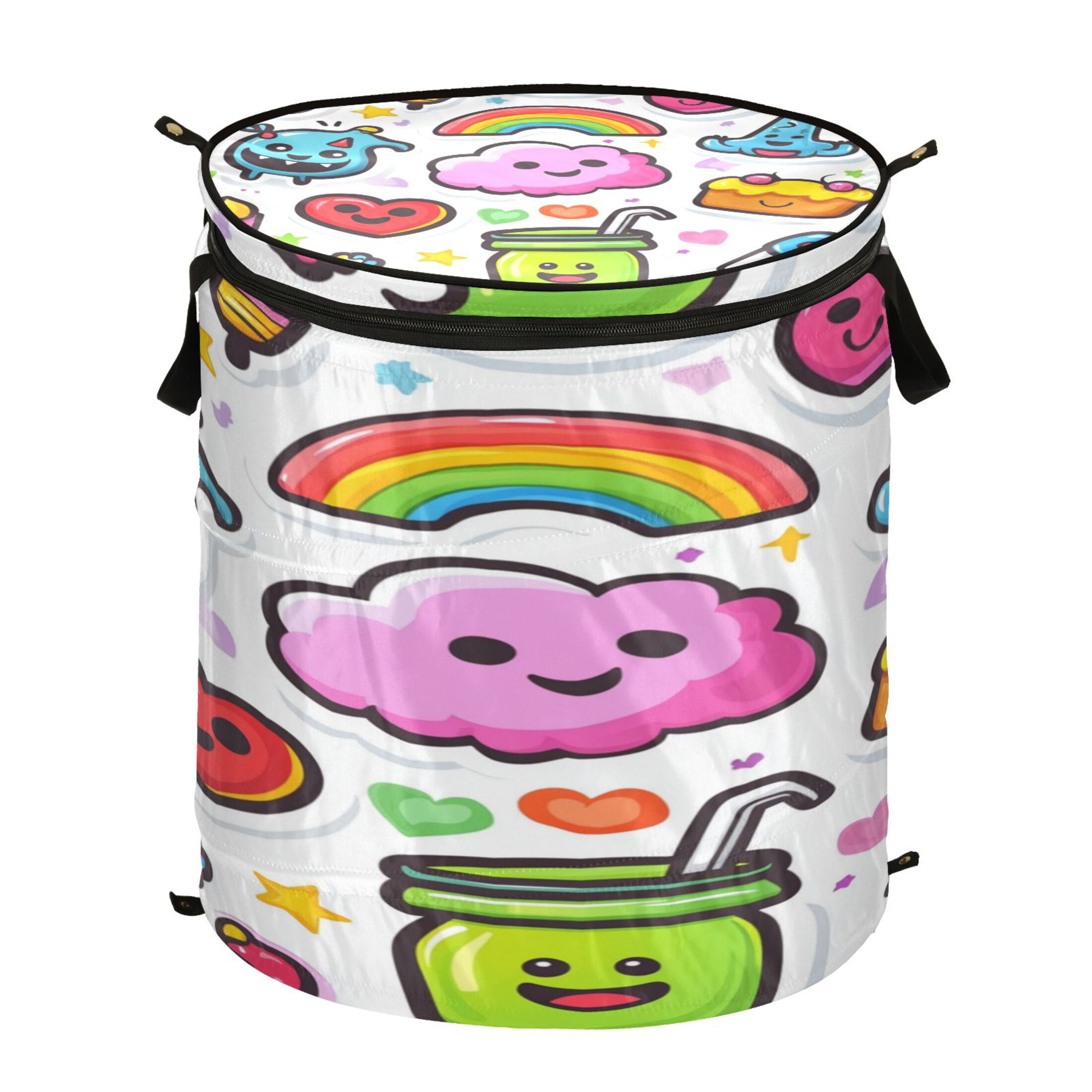 50L Large Capacity Foldable Elastic Storage Basket Laundry Basket ...