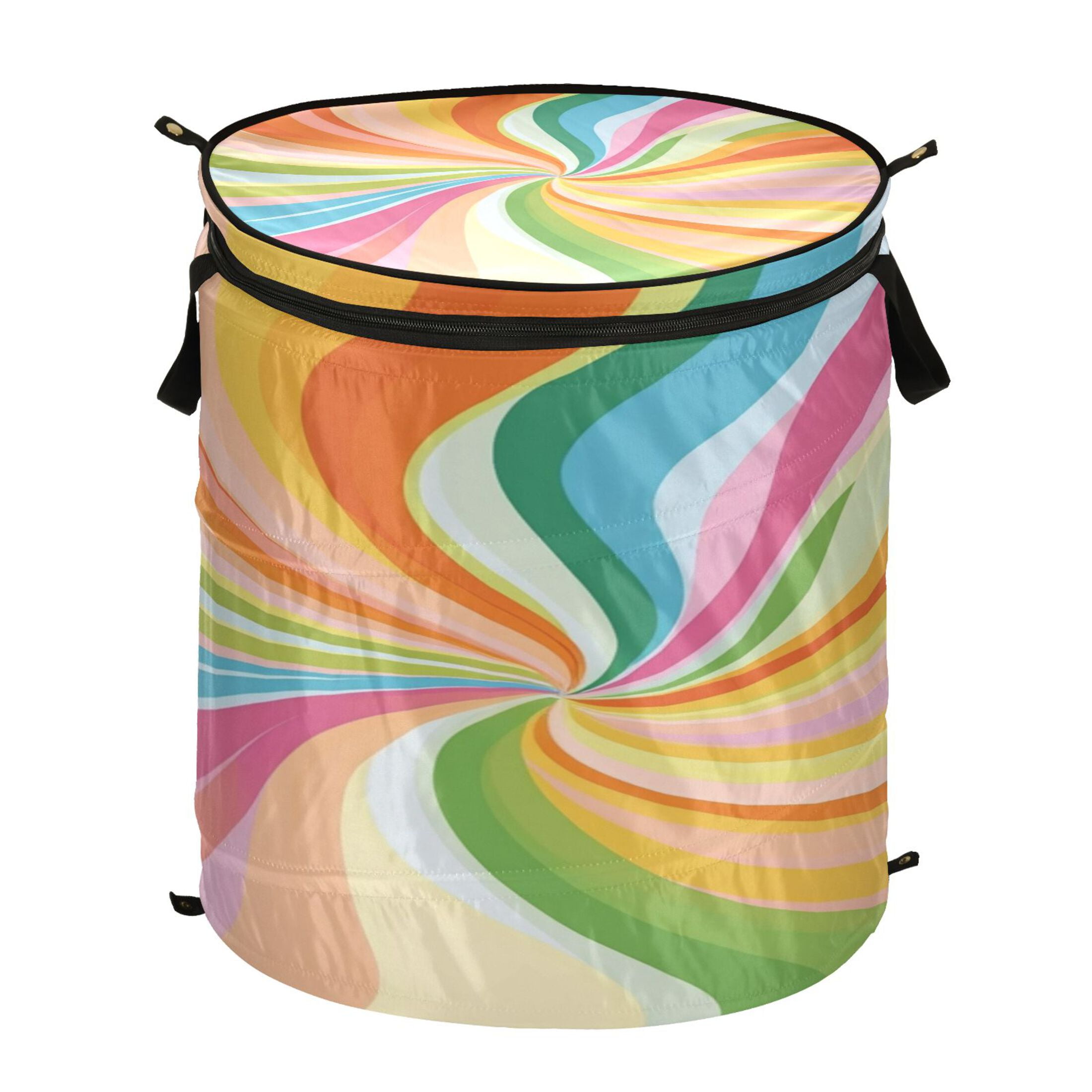 50L Large Capacity Foldable Elastic Storage Basket Laundry Basket ...