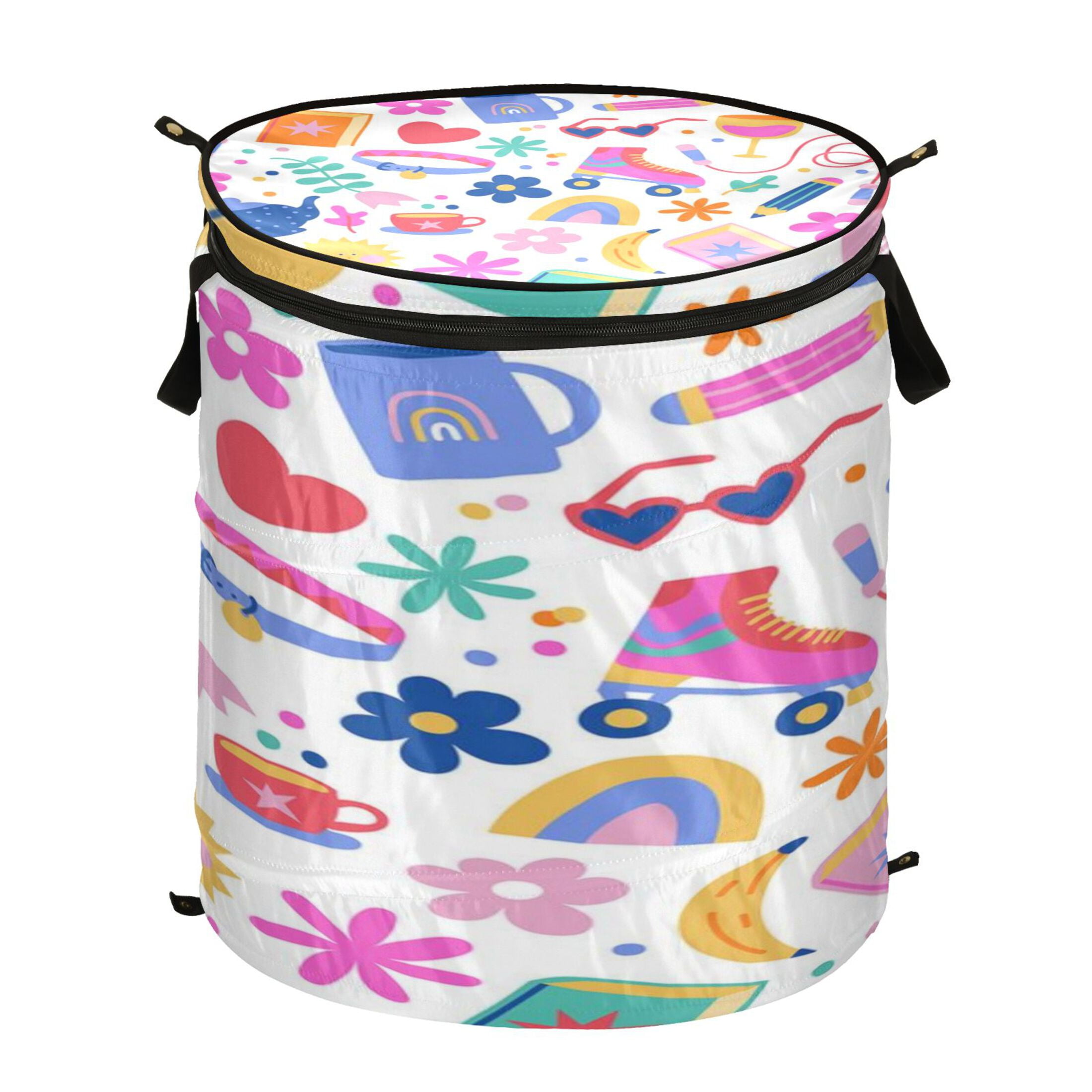 50L Large Capacity Foldable Elastic Storage Basket Laundry Basket ...