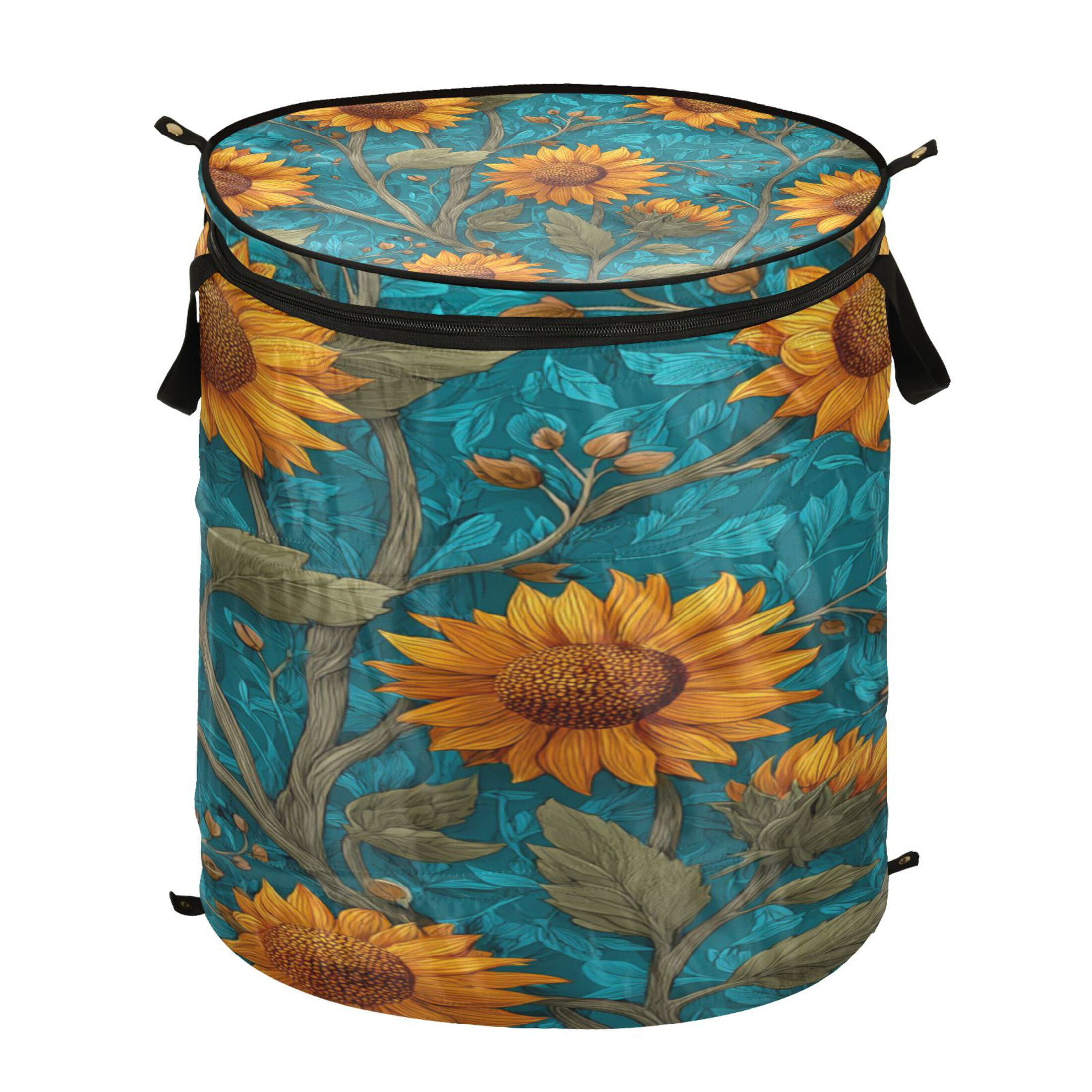 50L Large Capacity Foldable Elastic Storage Basket Laundry Basket ...