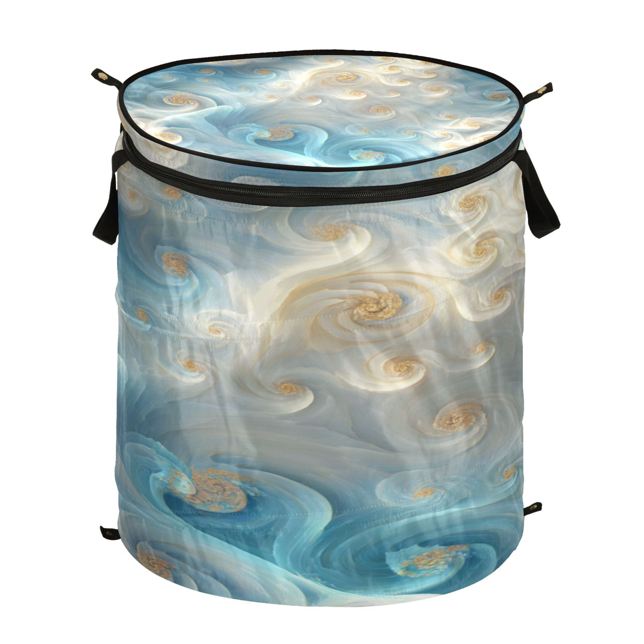 50L Large Capacity Foldable Elastic Storage Basket Laundry Basket ...