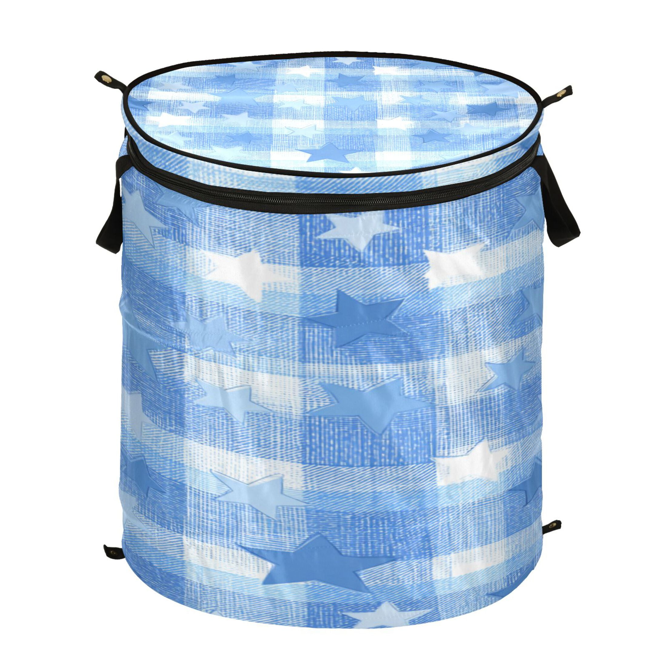 50L Large Capacity Foldable Elastic Storage Basket Laundry Basket ...