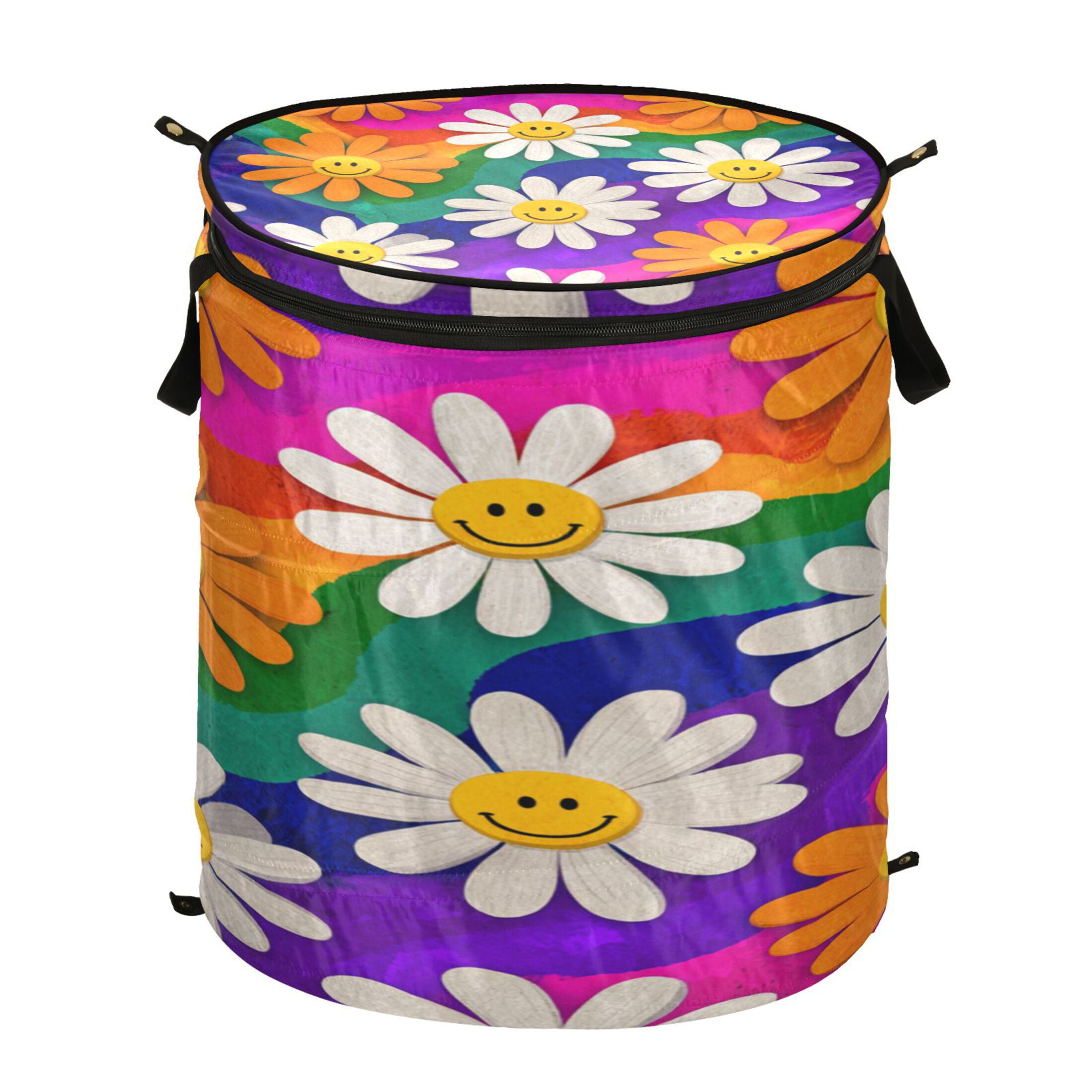 50L Large Capacity Foldable Elastic Storage Basket Laundry Basket ...