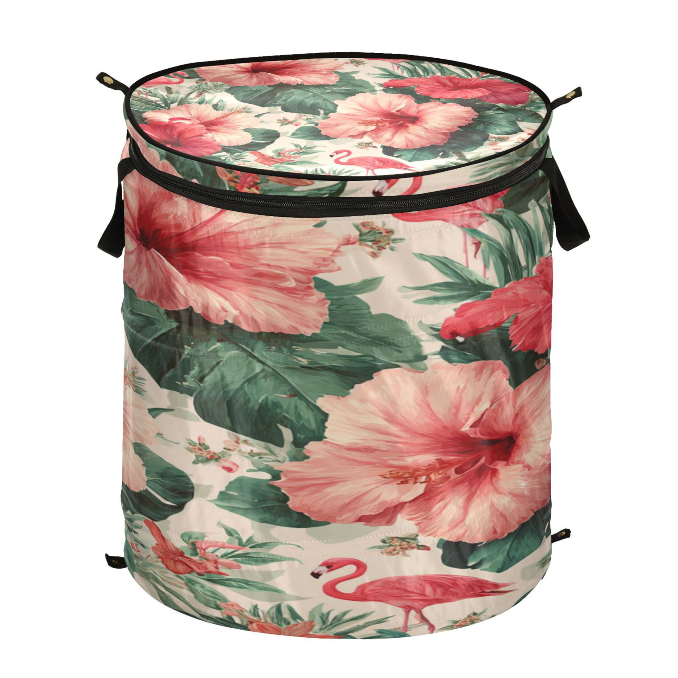 50L Large Capacity Foldable Elastic Storage Basket Laundry Basket Red ...