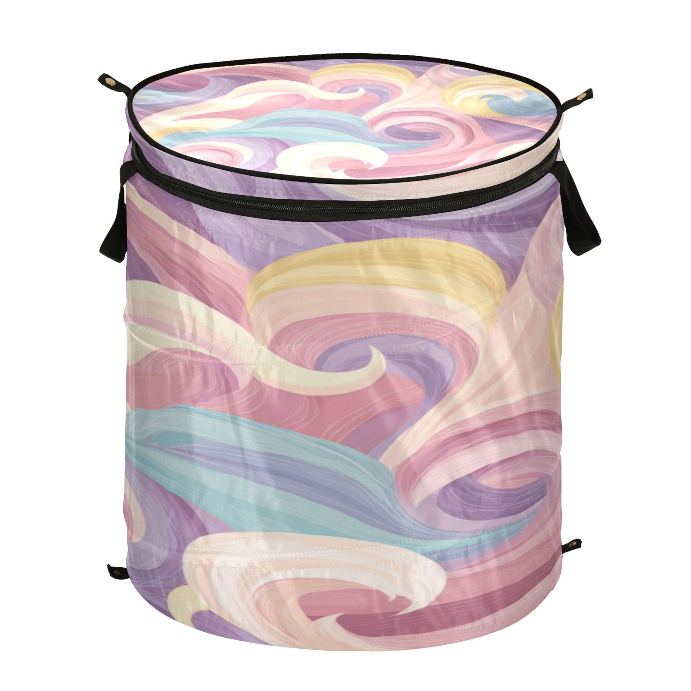 50L Large Capacity Foldable Elastic Storage Basket Laundry Basket Soft ...