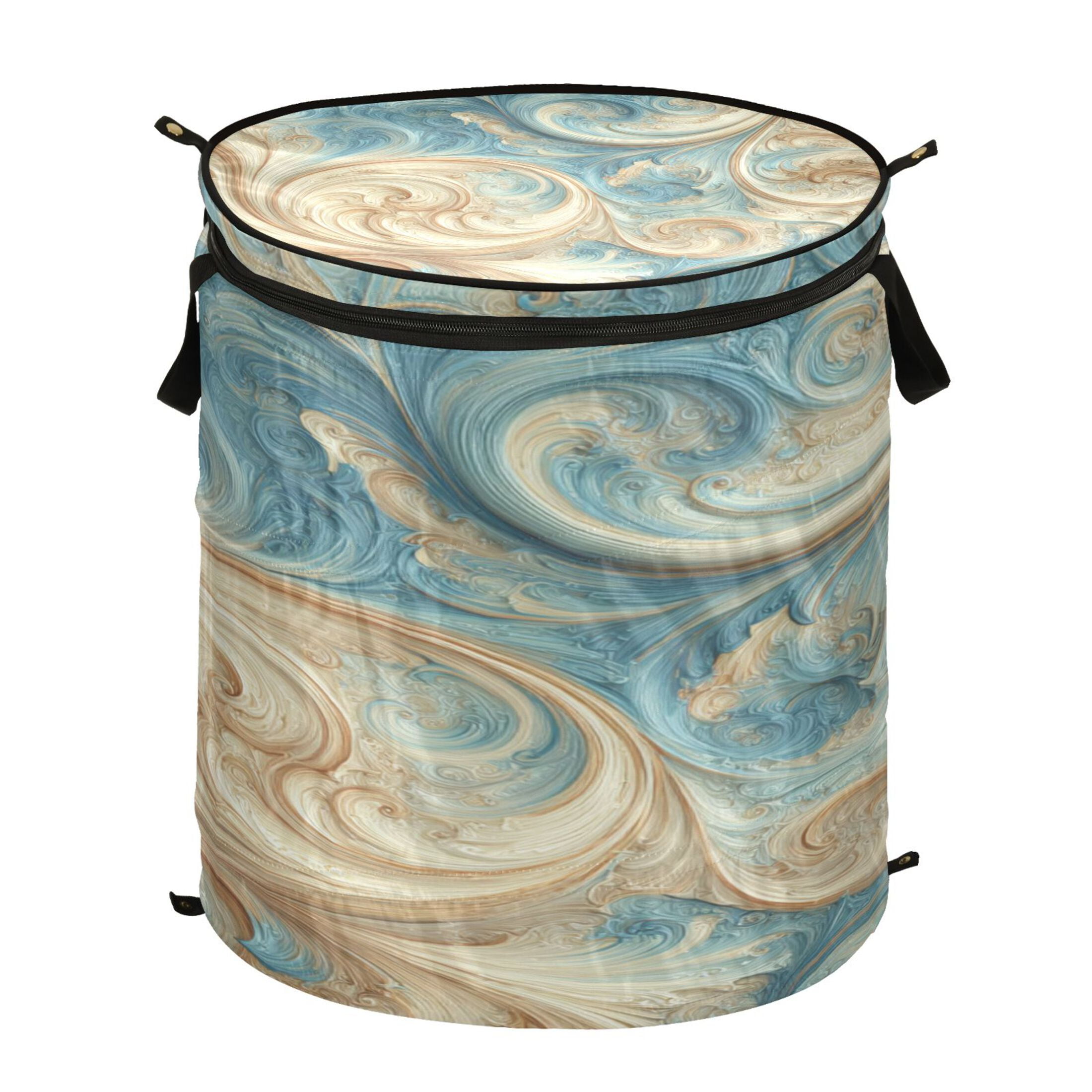50L Large Capacity Foldable Elastic Storage Basket Laundry Basket ...