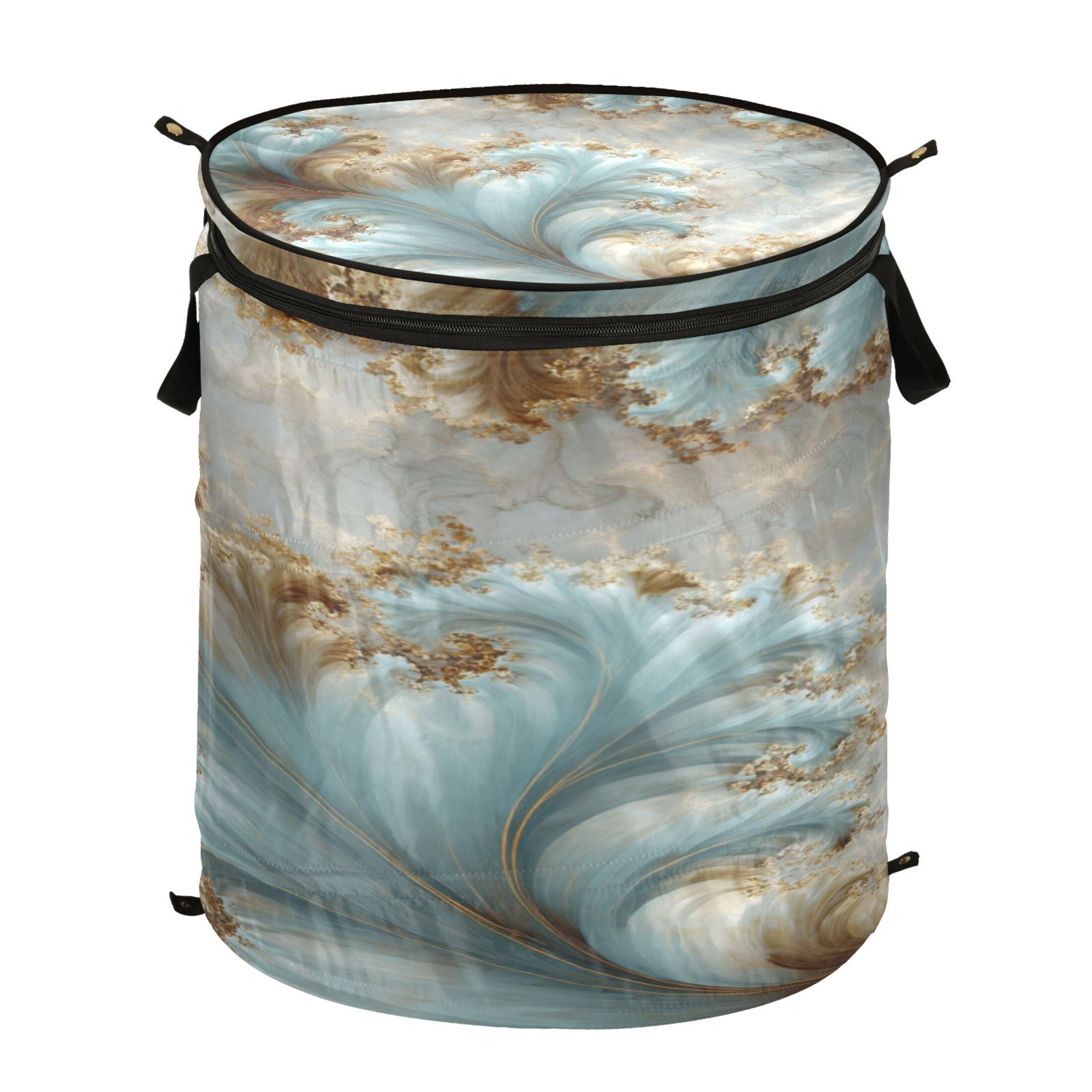 50L Large Capacity Foldable Elastic Storage Basket Laundry Basket ...