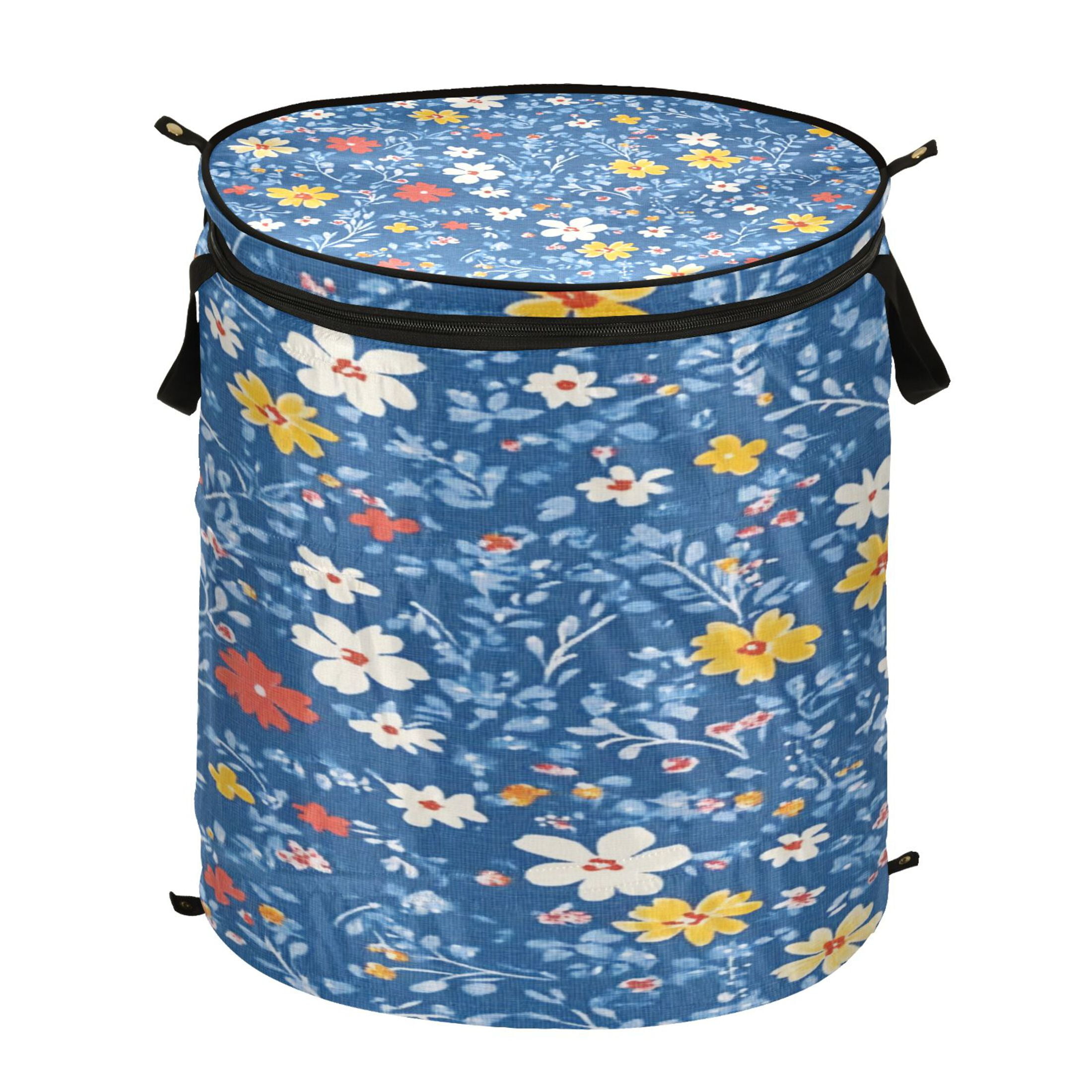 50L Large Capacity Foldable Elastic Storage Basket Laundry Basket ...