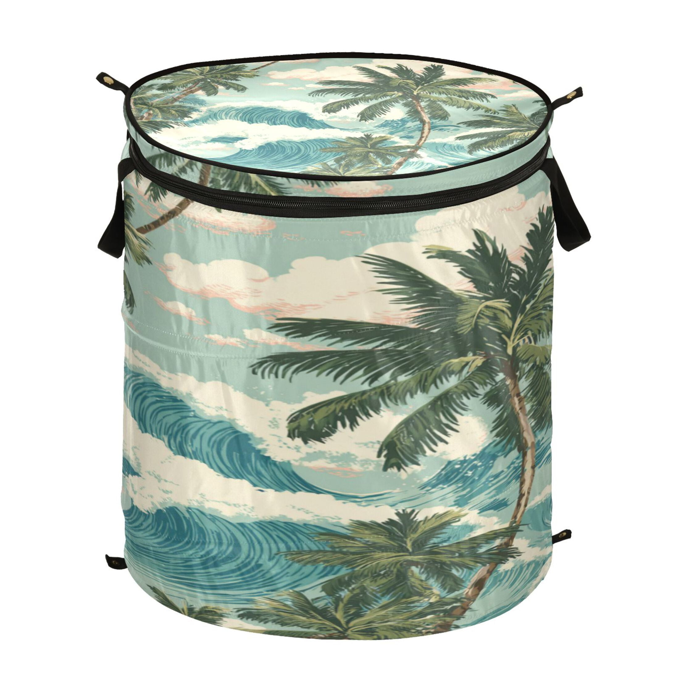 50L Large Capacity Foldable Elastic Storage Basket Laundry Basket ...