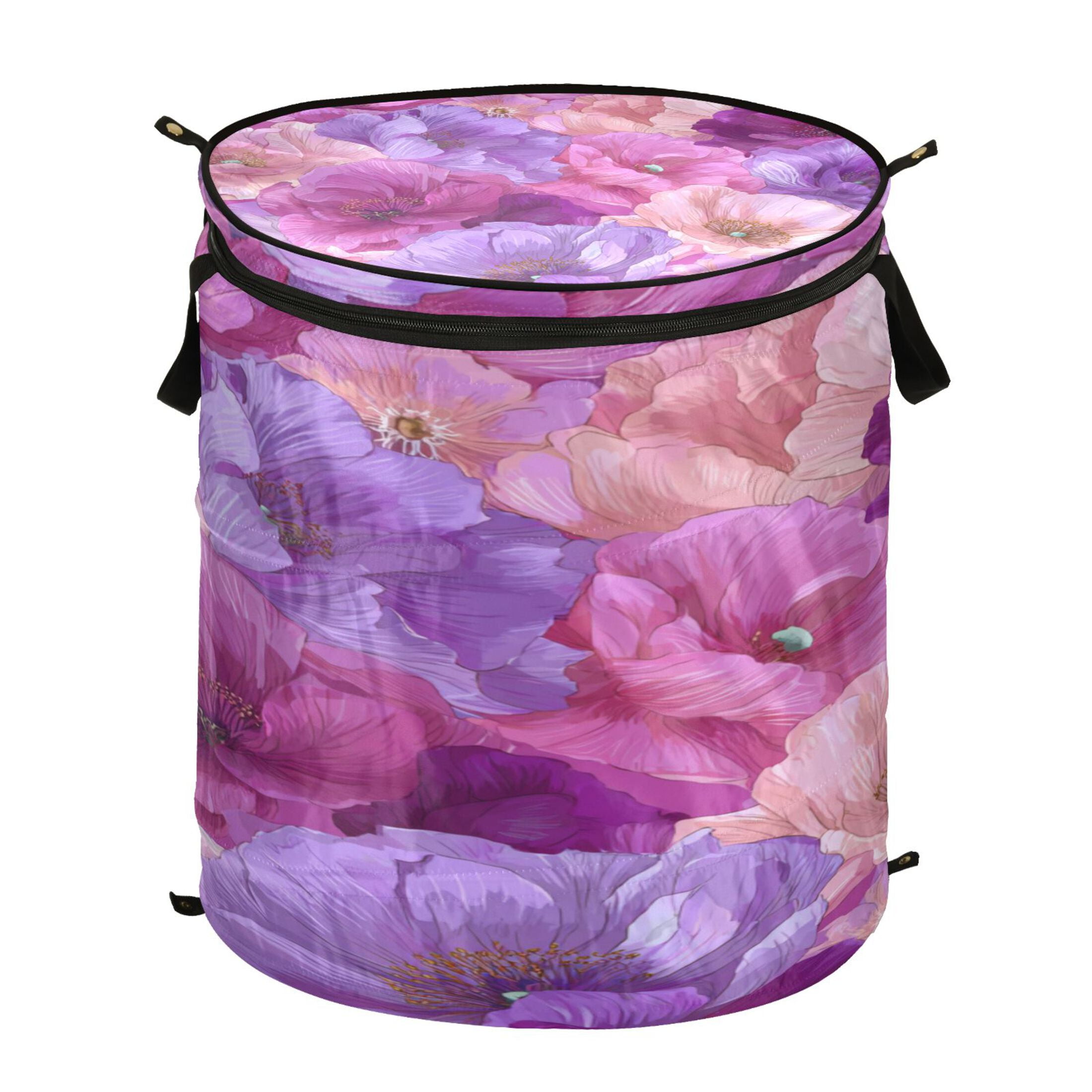 50L Large Capacity Foldable Elastic Storage Basket Laundry Basket ...