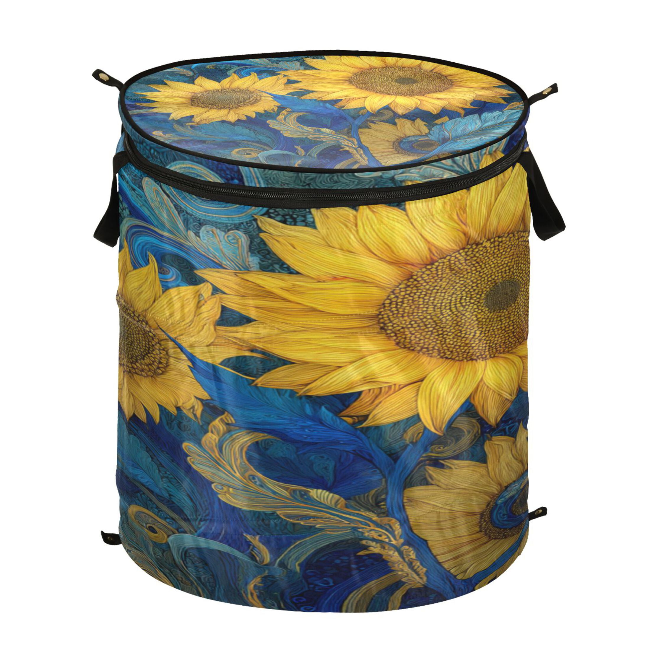 50L Large Capacity Foldable Elastic Storage Basket Laundry Basket ...