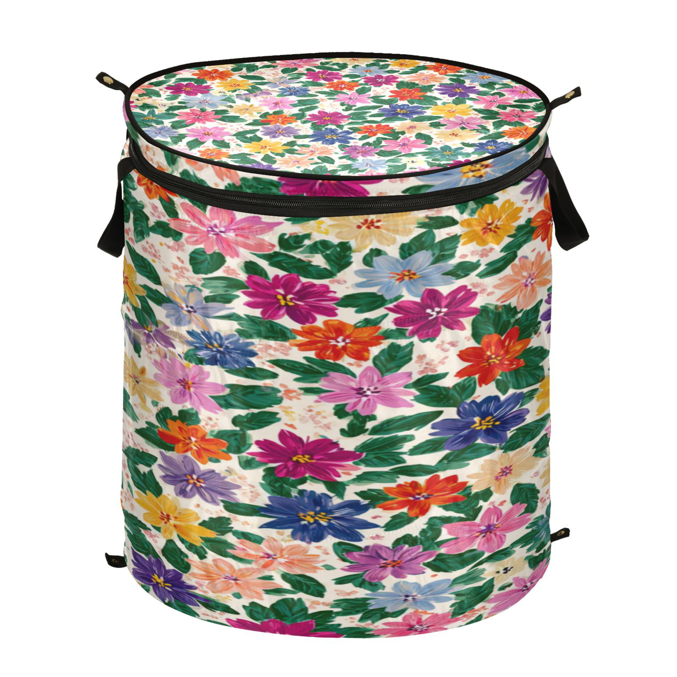 50L Large Capacity Foldable Elastic Storage Basket Laundry Basket ...