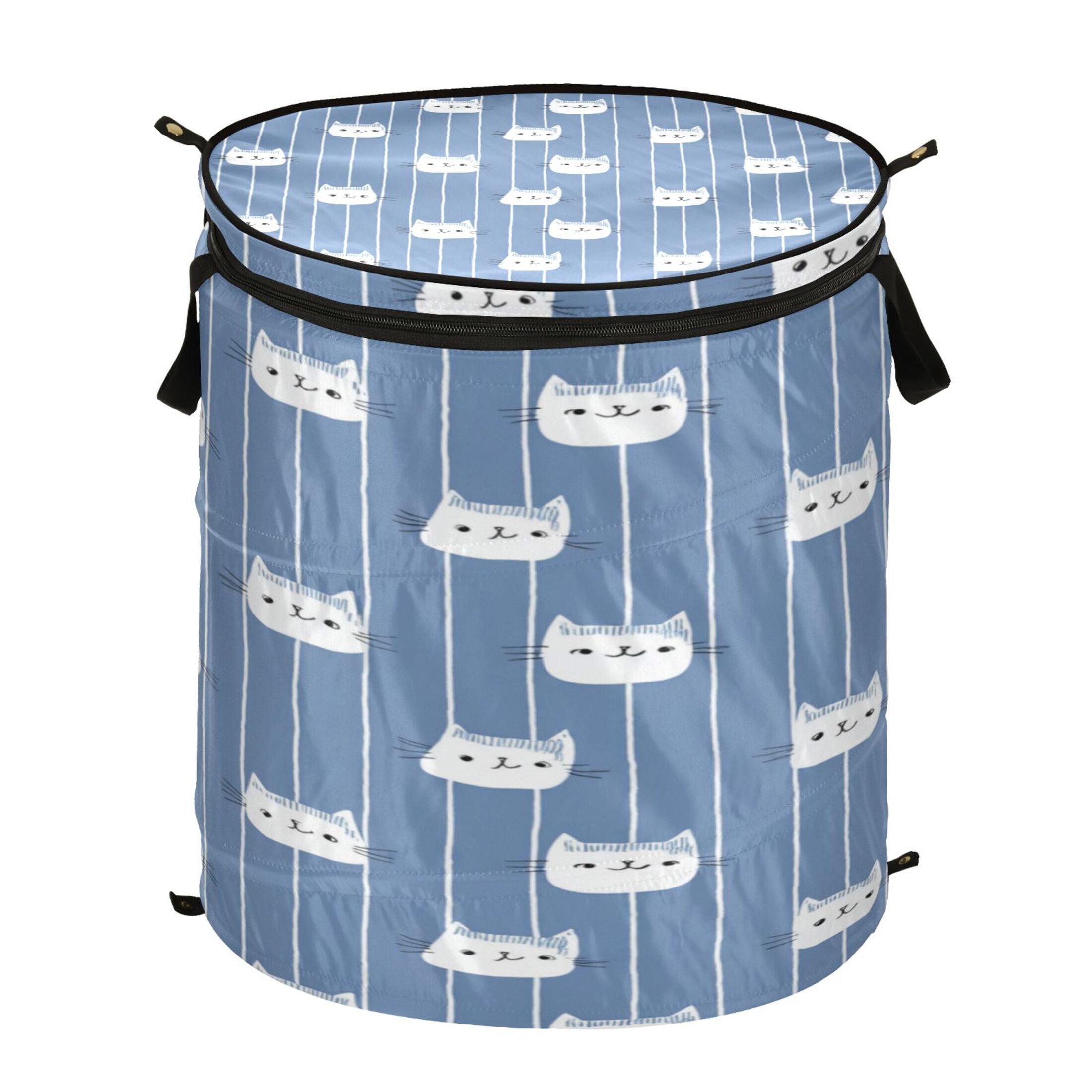 50L Large Capacity Foldable Elastic Storage Basket Laundry Basket White ...