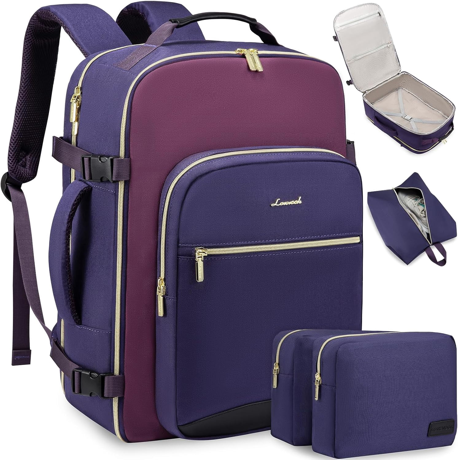 50L Large Travel Backpack for Women, Carry on Backpack Airline Approved ...