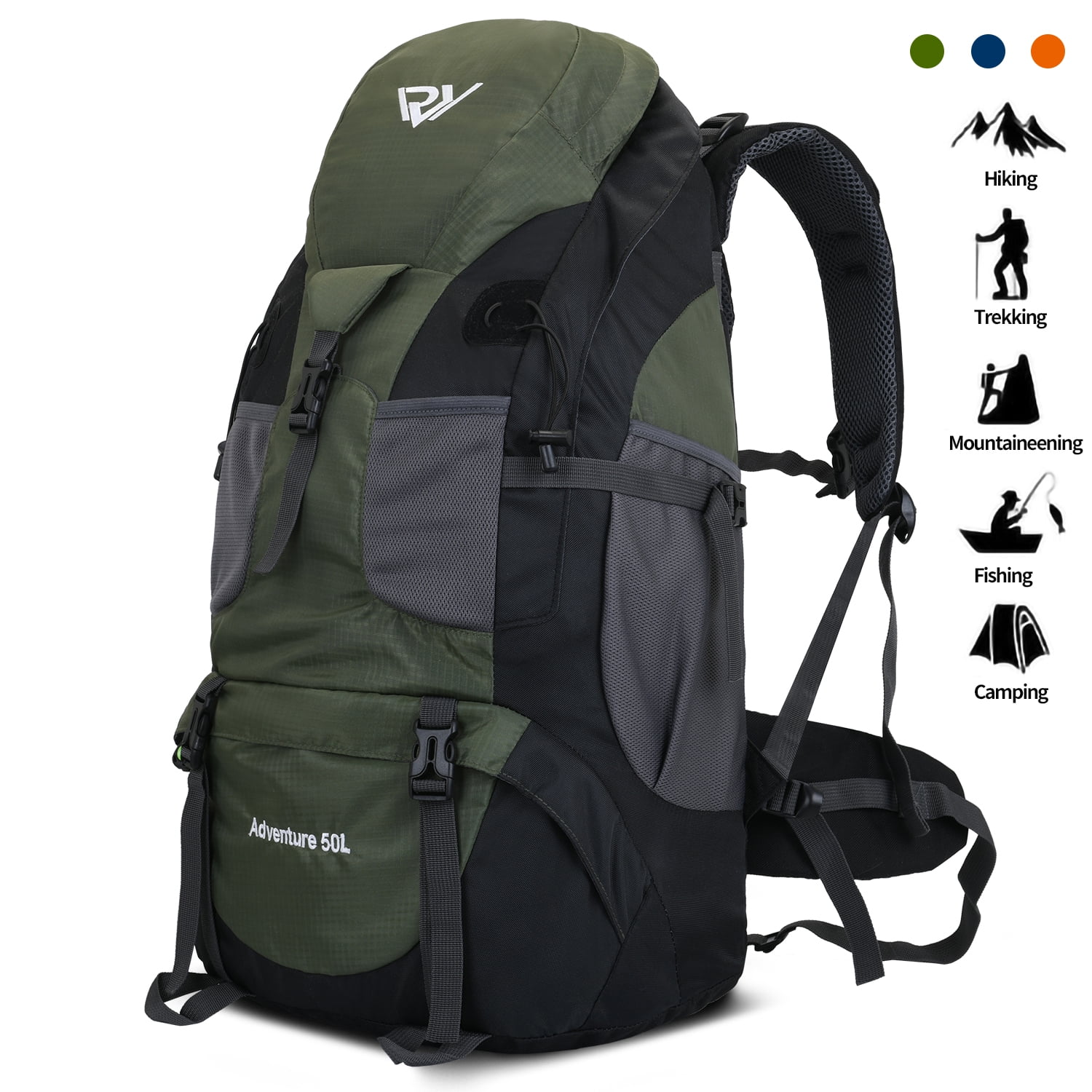 Walmart 50L Lightweight Gear Backpack for Adults - Waterproof, Ideal ...
