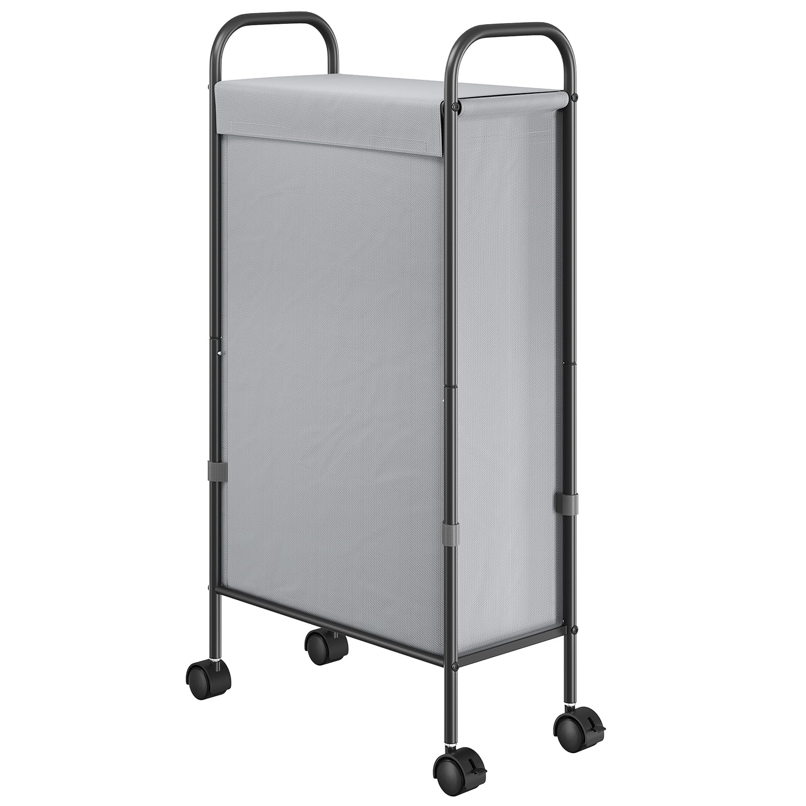 50L Narrow Laundry Hamper with Wheels and Lid, Slim Rolling Dirty ...