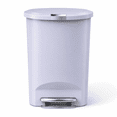 50L Semi-Round Kitchen Step Trash Can with Slide Lock and Silent Close ...