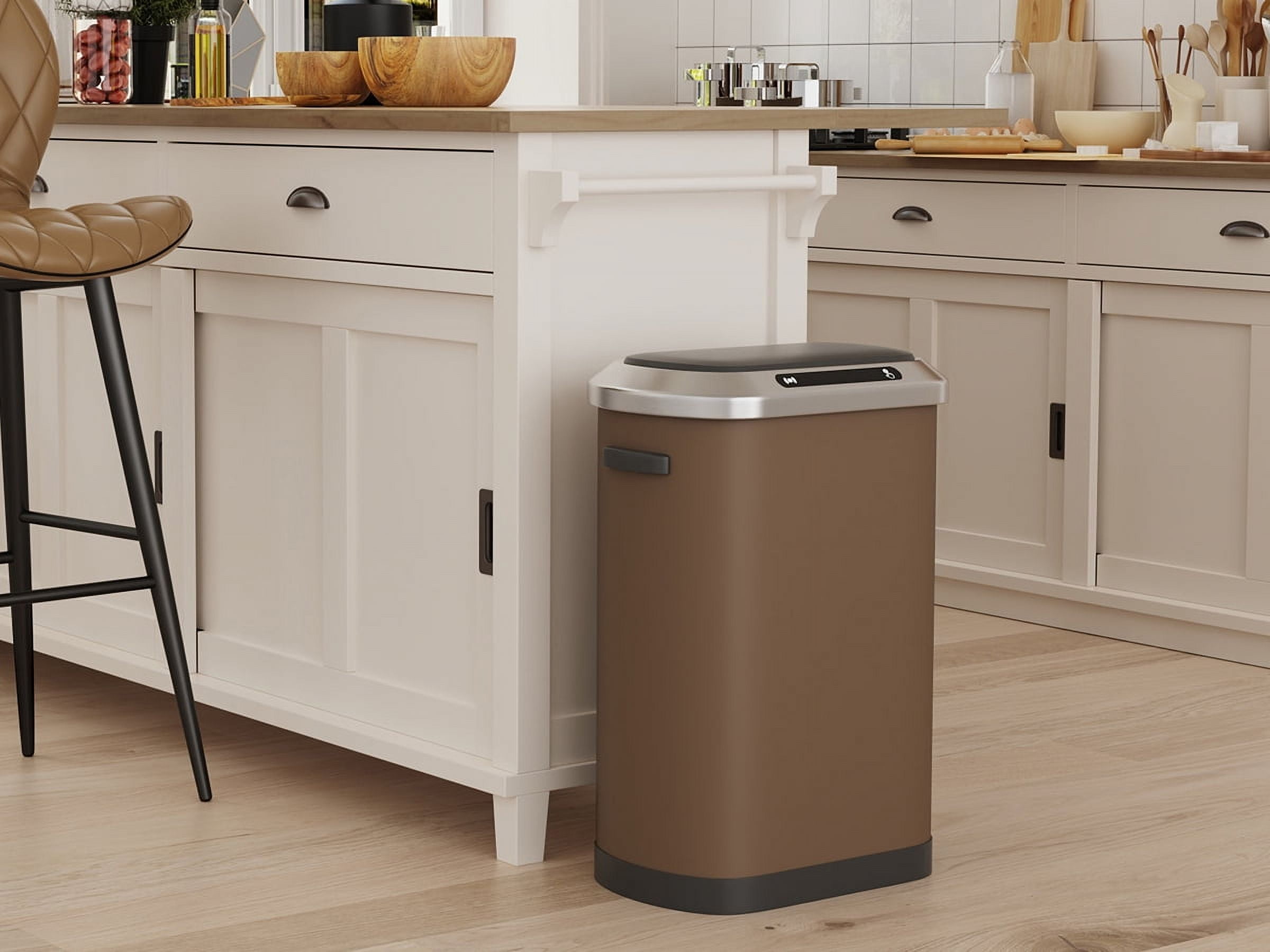 50L Smart automatic Trash Cans - Full Intelligent Sensor - BROWN ...