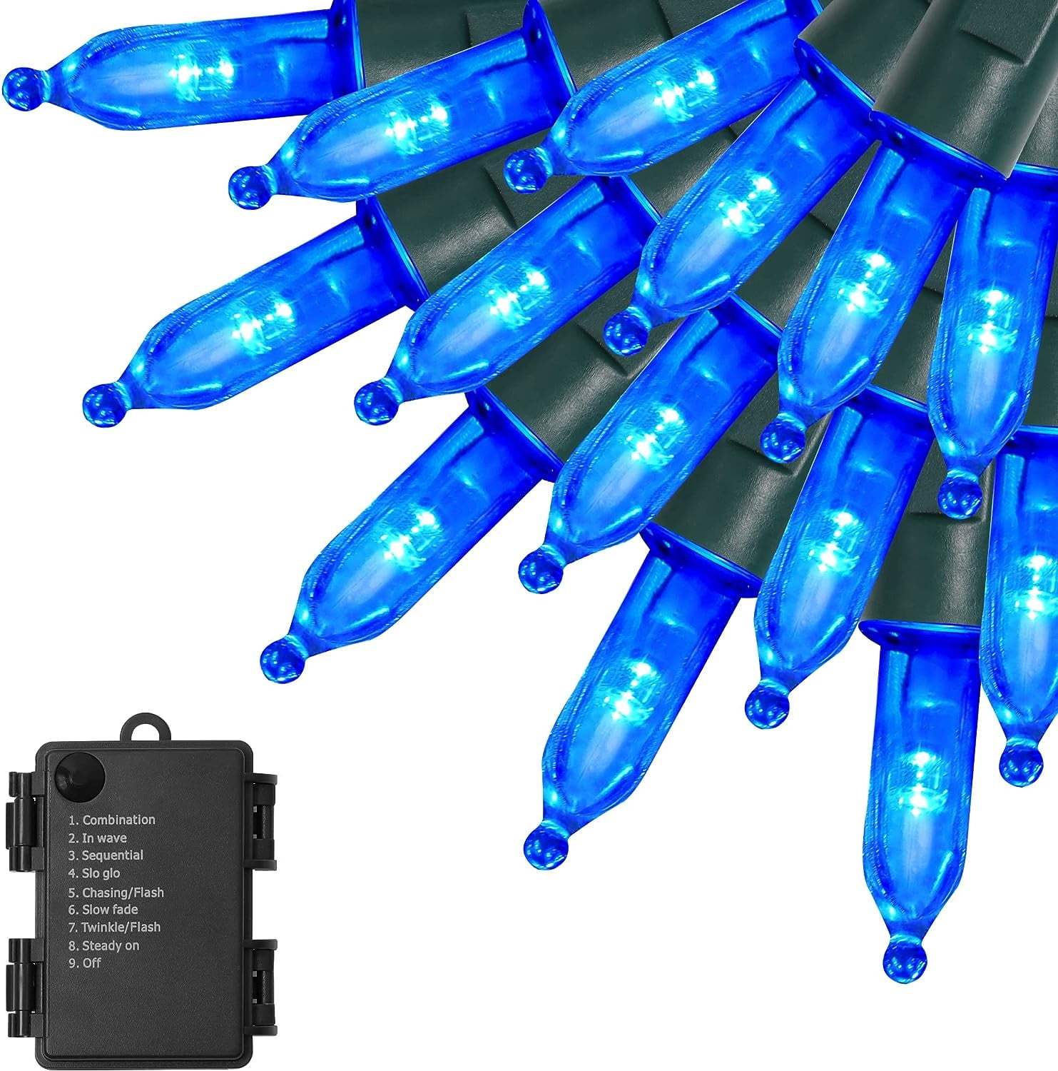 50LED Outdoor Christmas Lights, 17FT Battery Operated Mini String ...