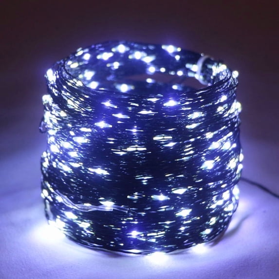 50M 100M LED String Lights Silver Wire Fairy Lights Garland For Outdoor ...