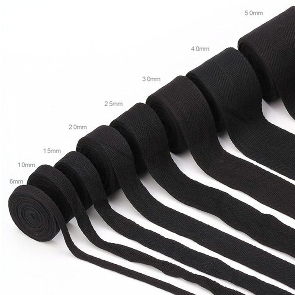 50M DIY Herringbone Fabric Webbing Ribbon Trimming Cotton Bias Craft ...