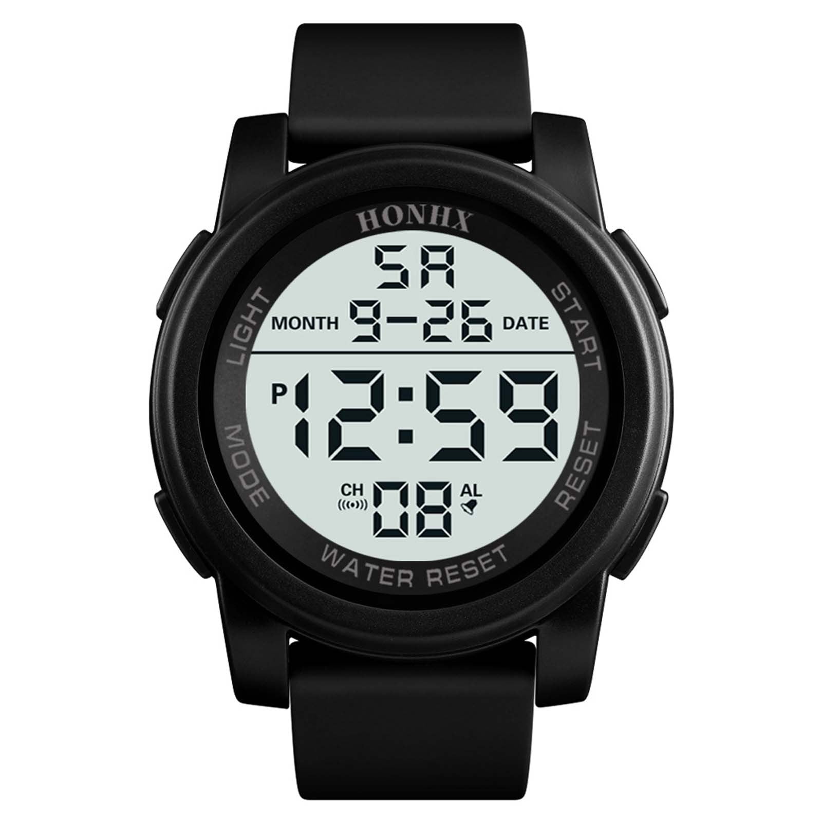 50M Mens LED Watch Multifunction Sport Women Outdoor Electronic Watch ...