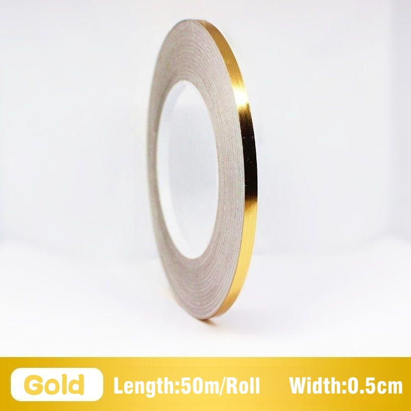 50M Self-Adhesive Tile Sticker Tape Gold Silver Floor Waterproof Wall ...