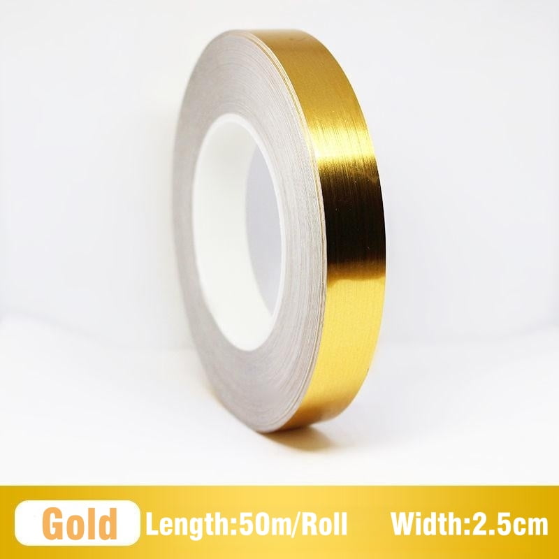 50M Self-Adhesive Tile Sticker Tape Gold Silver Floor Waterproof Wall ...