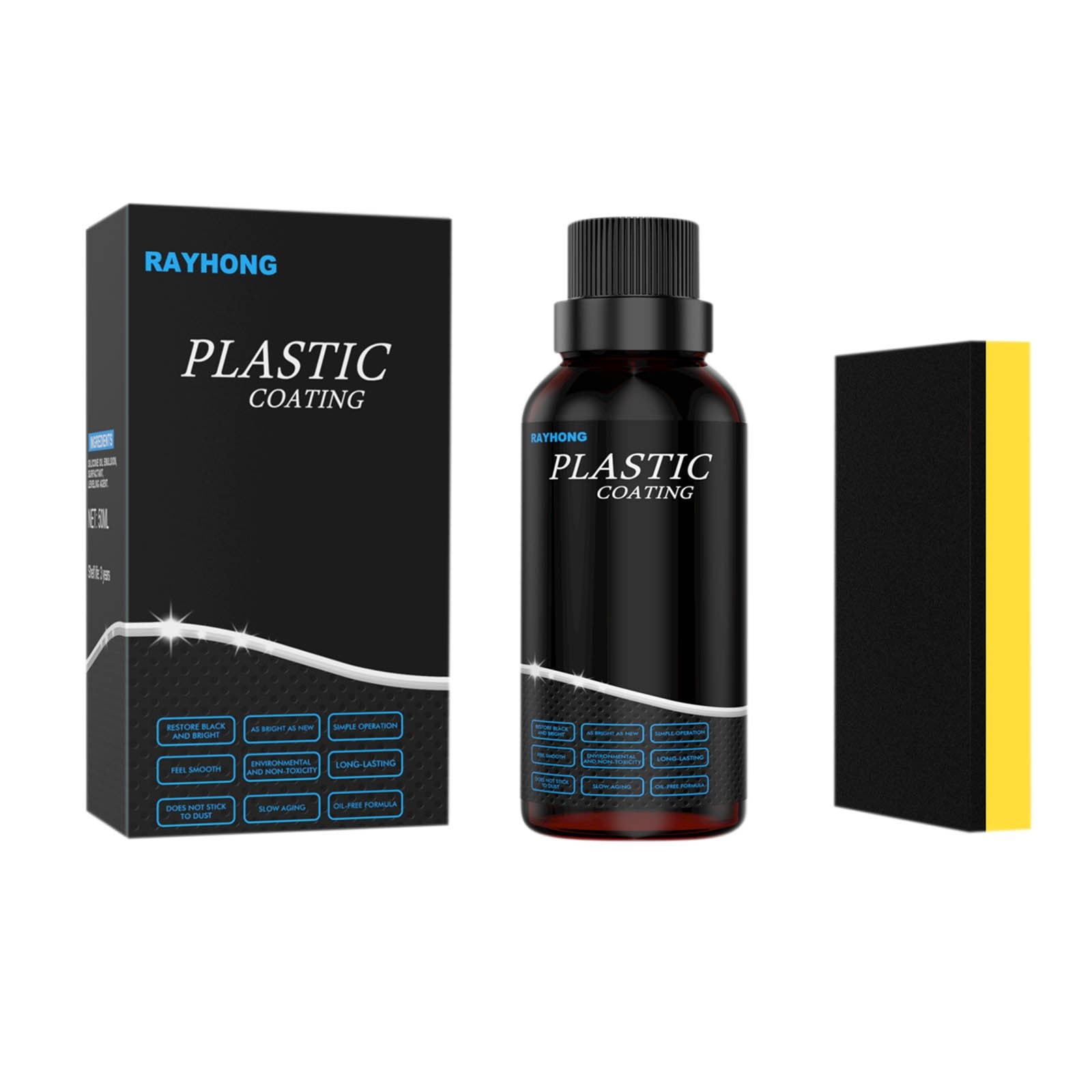 50Ml Car Plastic Restorer,Nano Plastic Refreshing Back to Black Car Plastic Revitalizing Coating ...