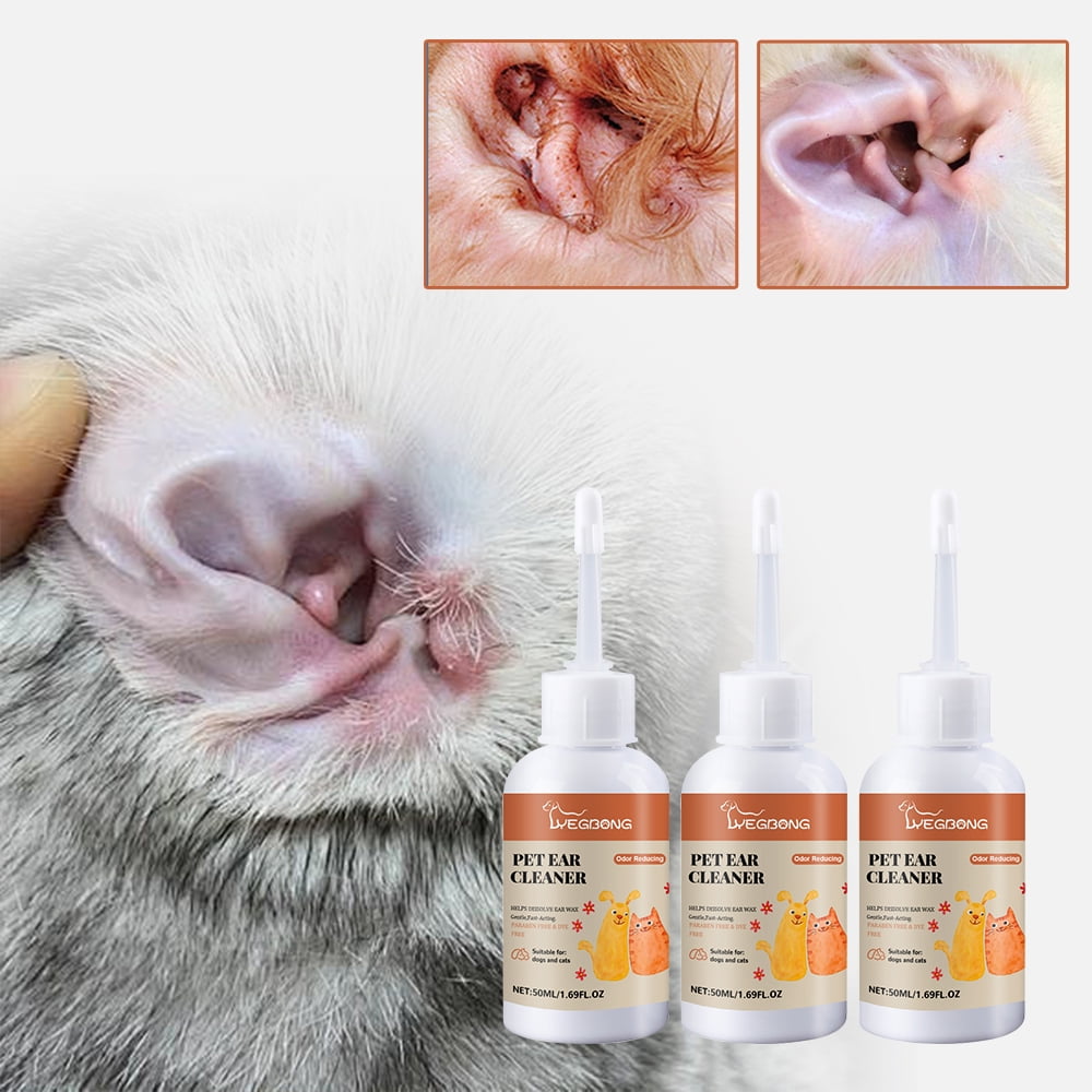 50ML Pet Ear Cleaning Drop,Relieve Pet Ear Discomfort,Removes Mites ...