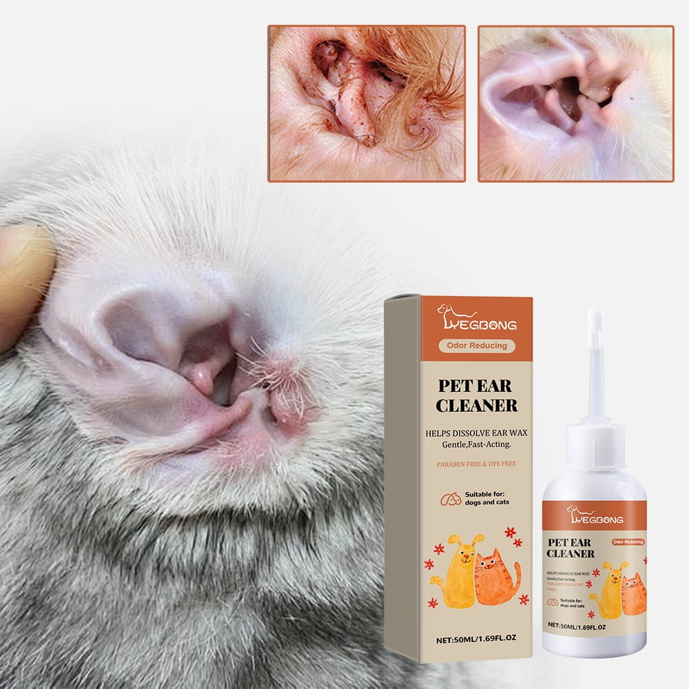 50ML Pet Ear Cleaning Drop,Relieve Pet Ear Discomfort,Removes Mites ...
